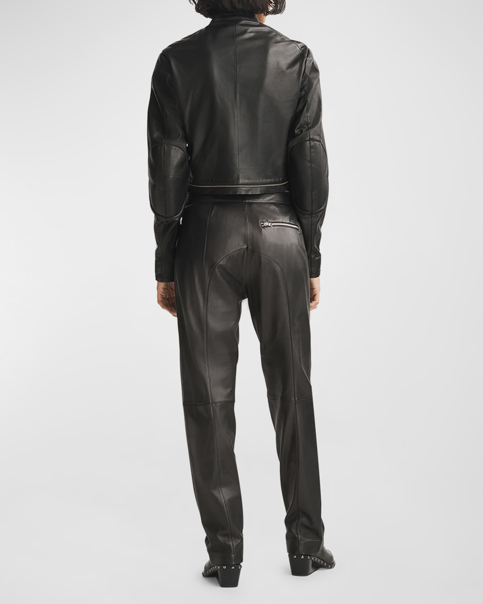 Rag & Bone Sedona Cropped Leather Moto Jacket | Neiman Marcus
