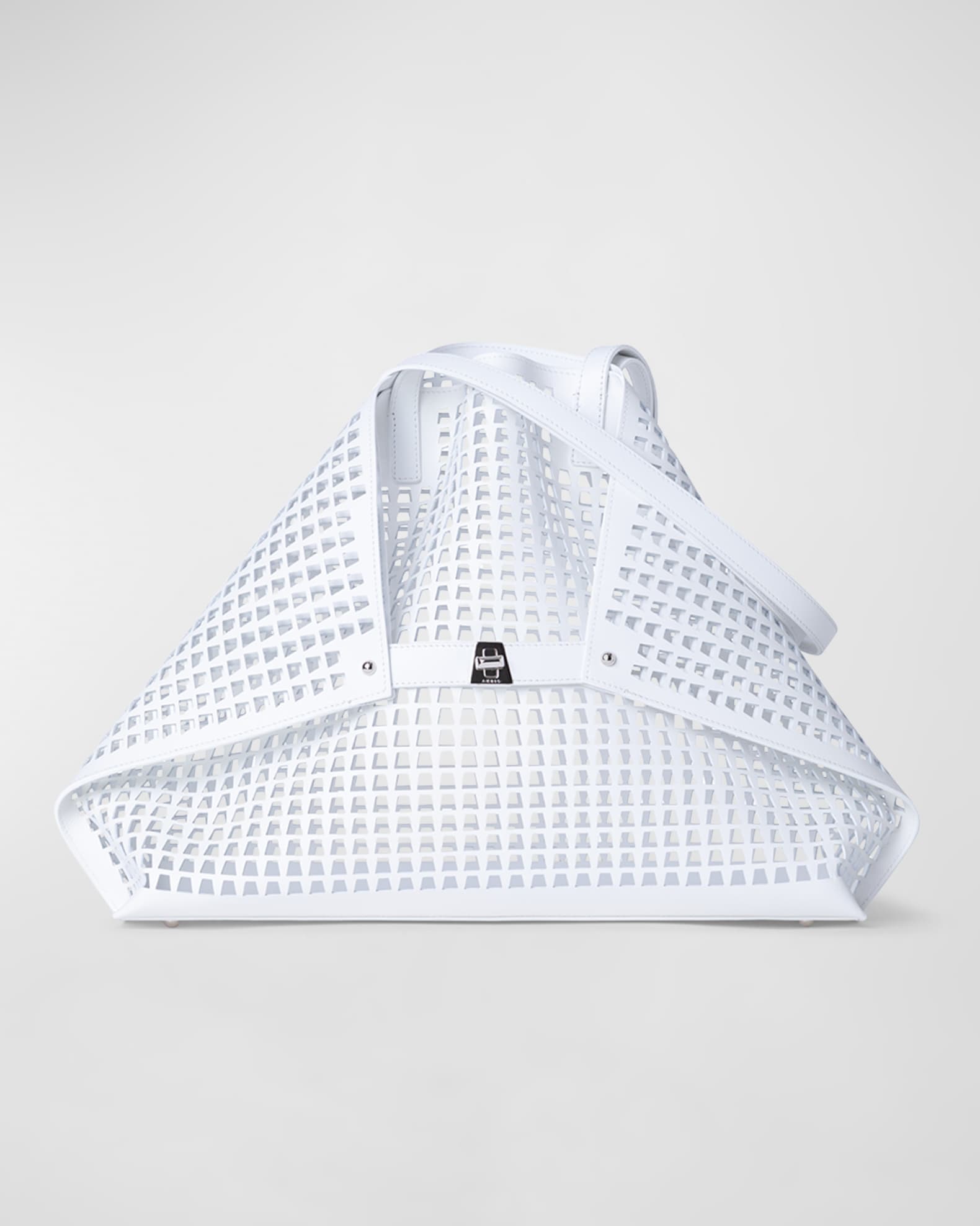 Akris Ai Medium Trapezoid Laser-Cut Tote Bag | Neiman Marcus