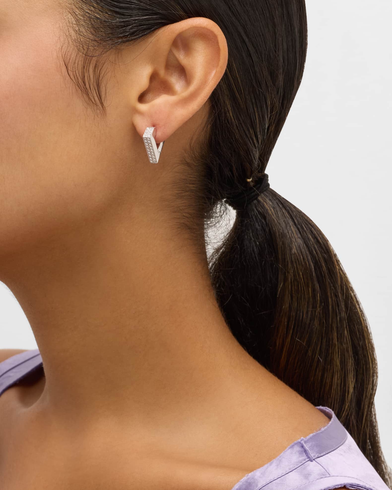 Dries Criel 18k White Gold Medium Diamond Brute Diamanti Earrings | Neiman Marcus