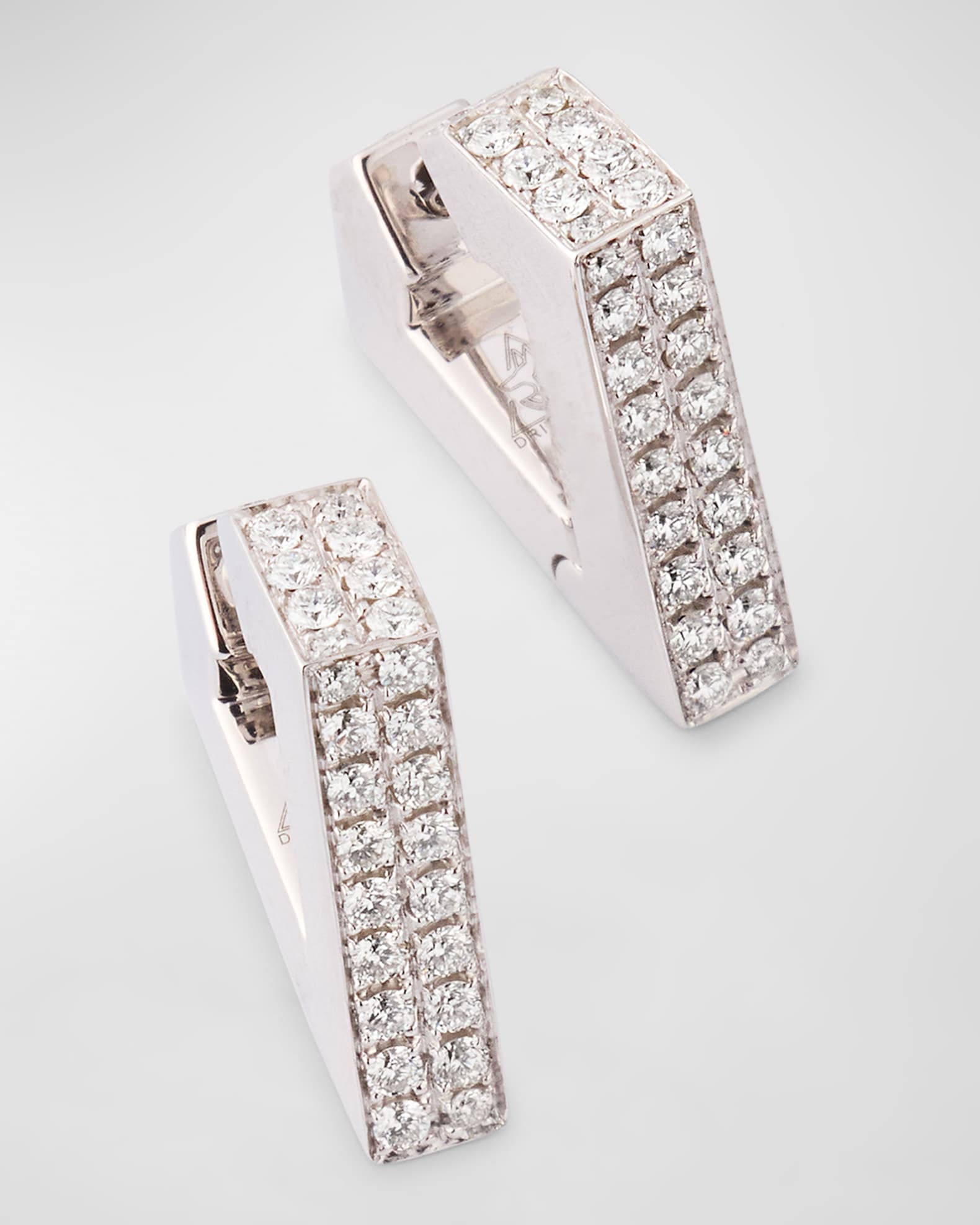 Dries Criel 18k White Gold Medium Diamond Brute Diamanti Earrings ...