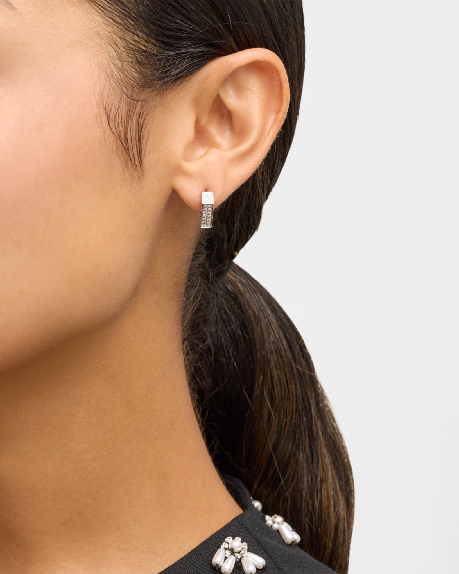 Dries Criel 18K White Gold Mini Brute Diamanti Earrings | Neiman Marcus