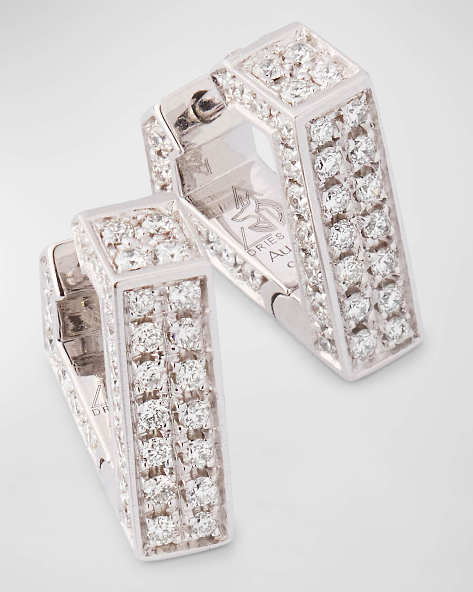 Dries Criel 18K White Gold Mini Brute Diamanti Earrings | Neiman Marcus