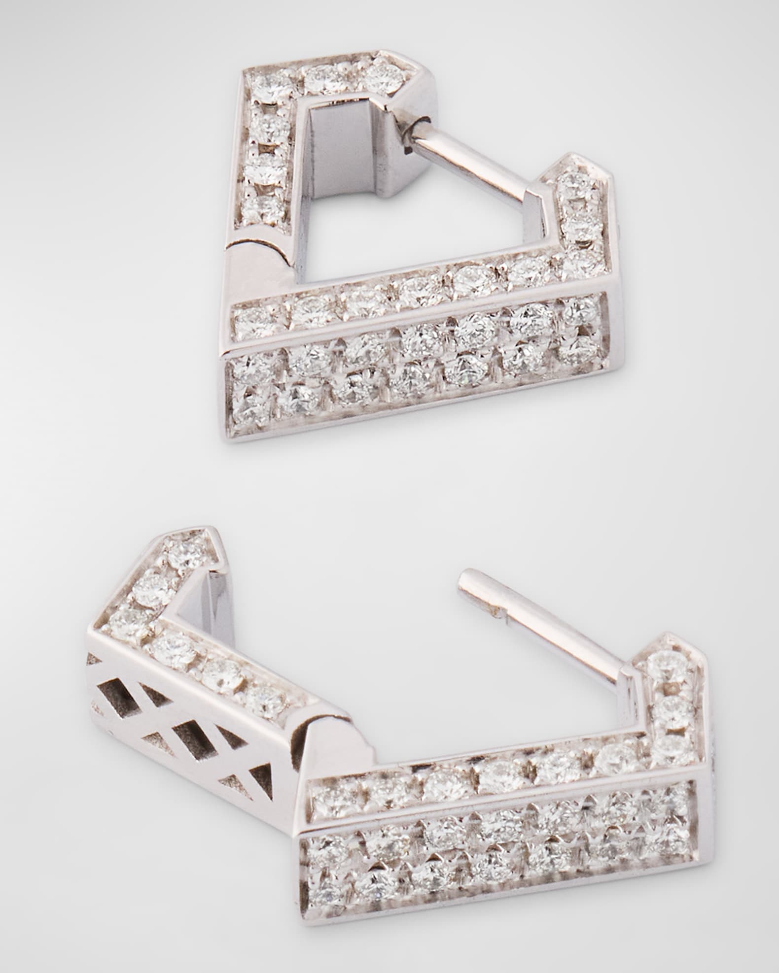 Dries Criel 18K White Gold Mini Brute Diamanti Earrings | Neiman Marcus