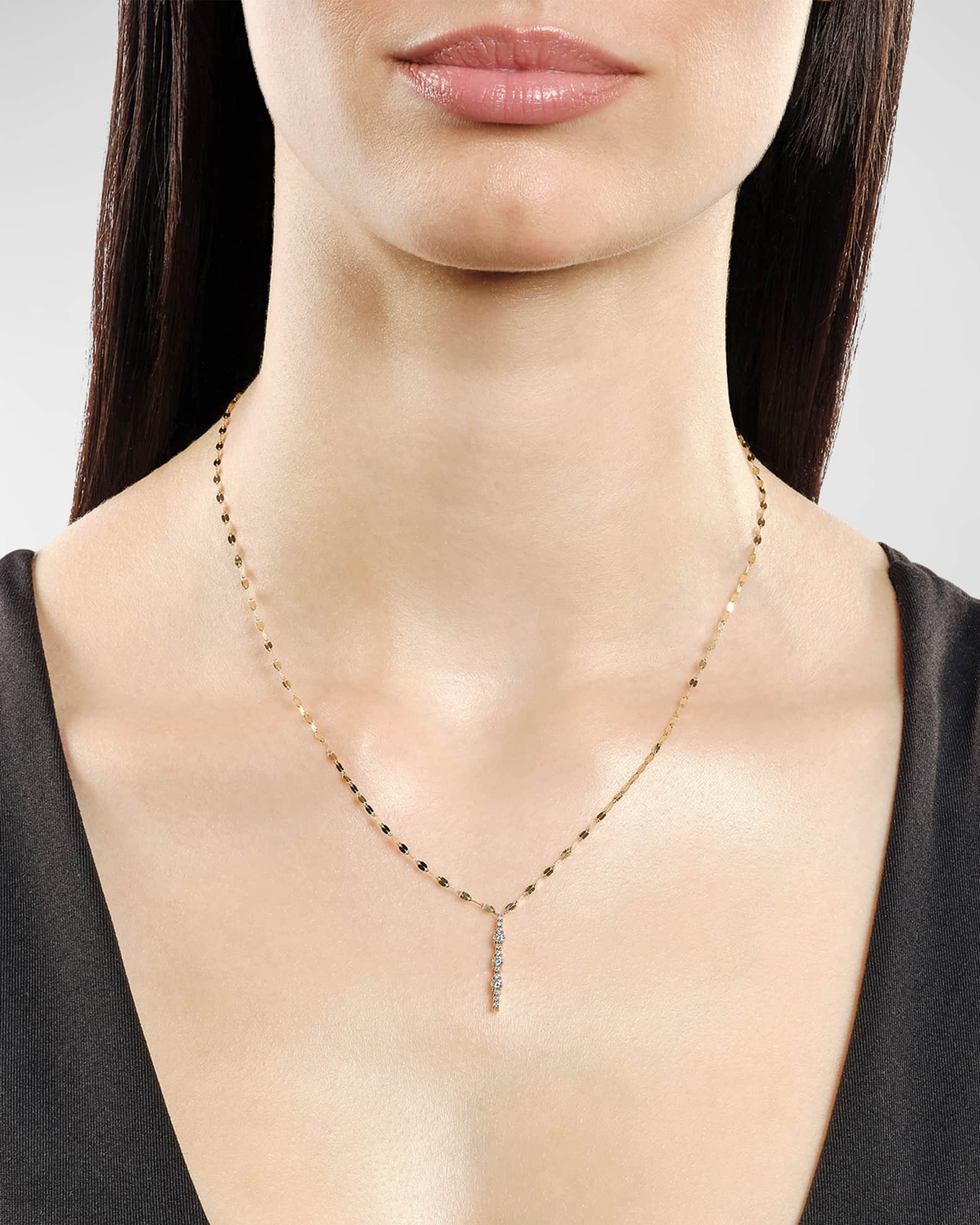 LANA Flawless 14K Gold Linear Diamond Pendant Necklace | Neiman Marcus