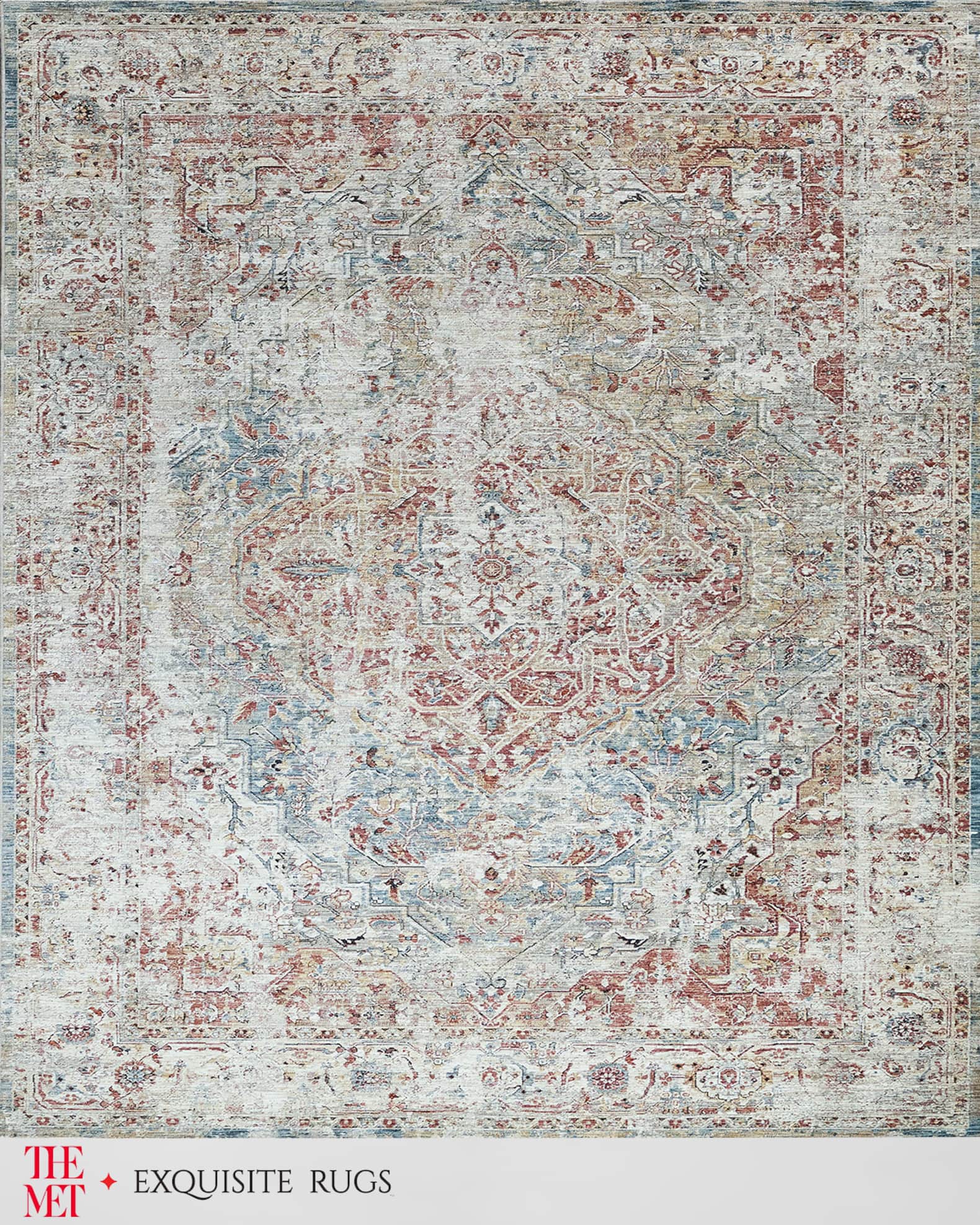Antique Rust and Light Blue Rug Collection | Neiman Marcus
