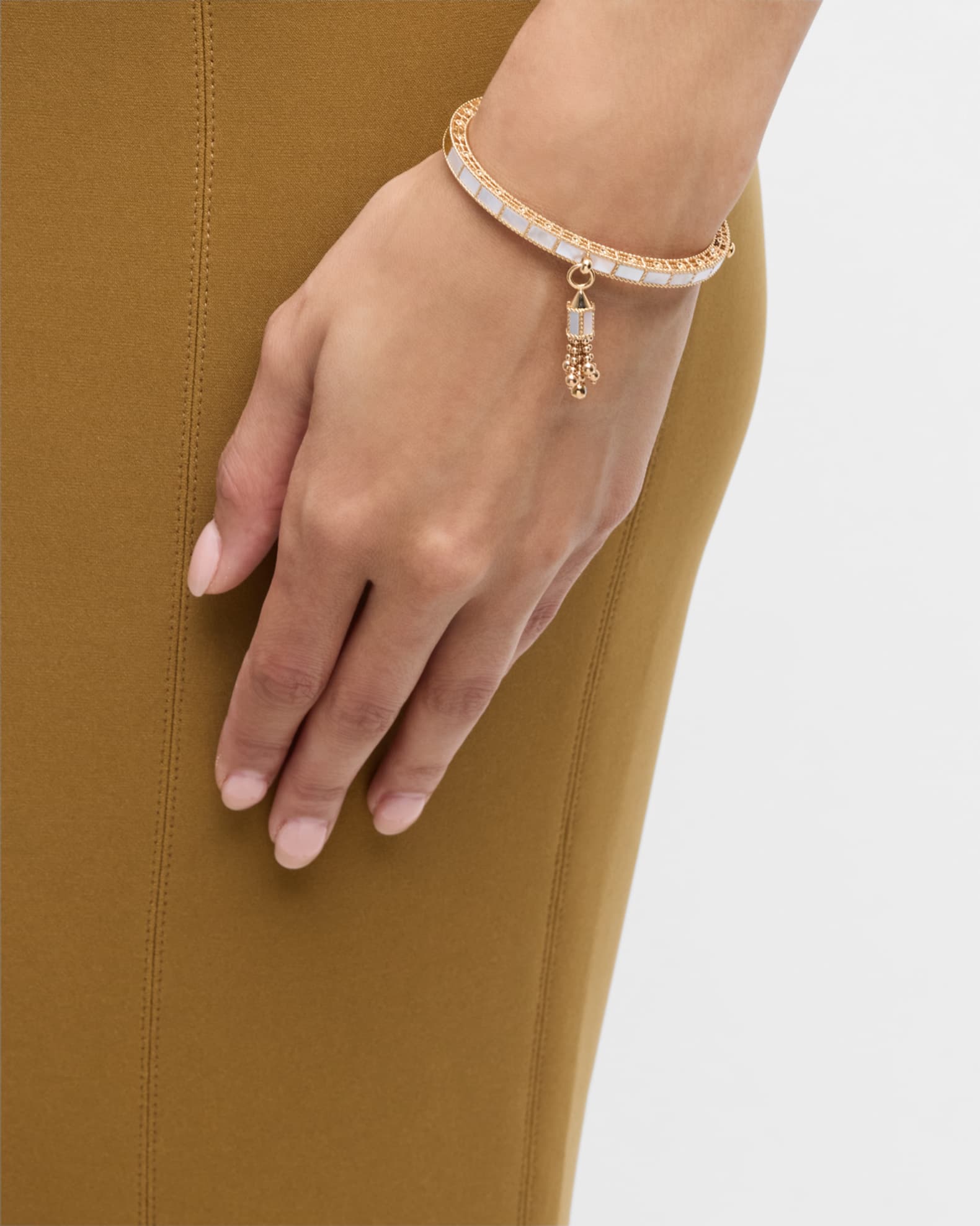 Roberto Coin 18K Rose Gold Mother of Pearl Art Deco Mosaic Bangle ...