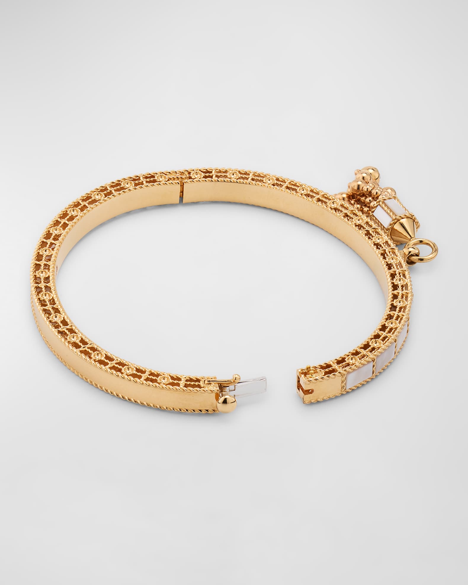 Roberto Coin 18K Rose Gold Mother of Pearl Art Deco Mosaic Bangle ...