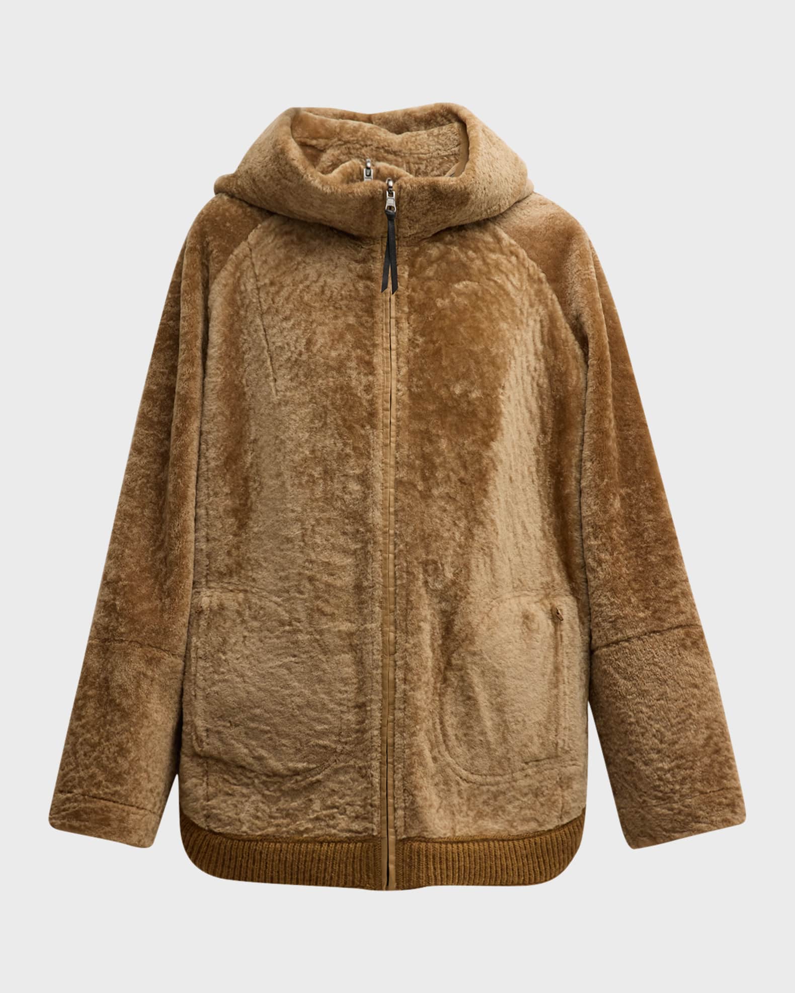 Gorski Reversible Shearling Lamb Zip Parka Jacket | Neiman Marcus