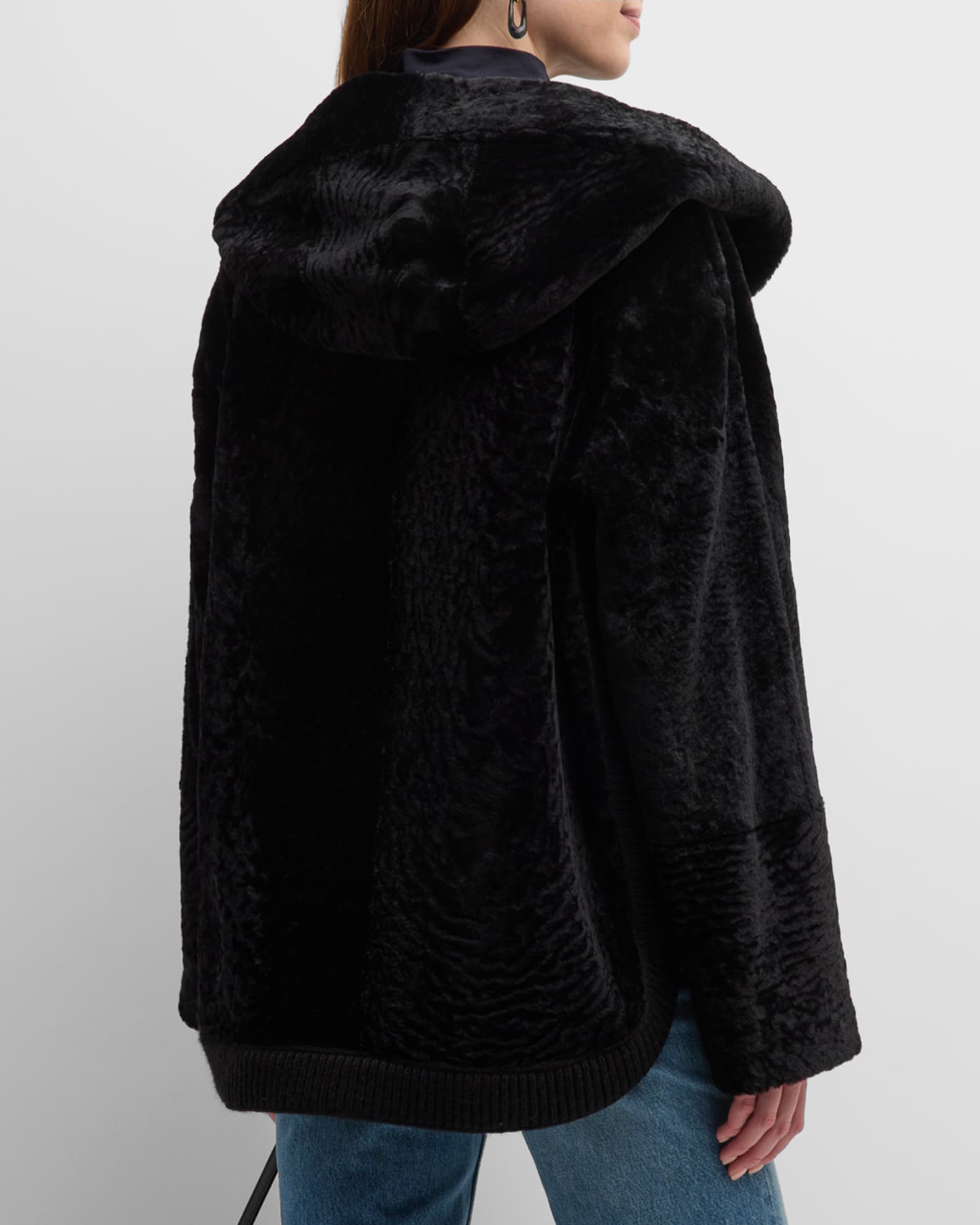 Gorski Reversible Shearling Lamb Zip Parka Jacket With Side Slits ...