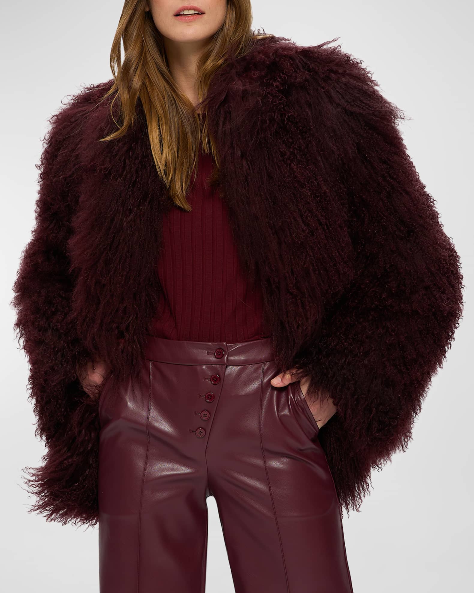 Gorski Mongolian Goat Fur Jacket | Neiman Marcus