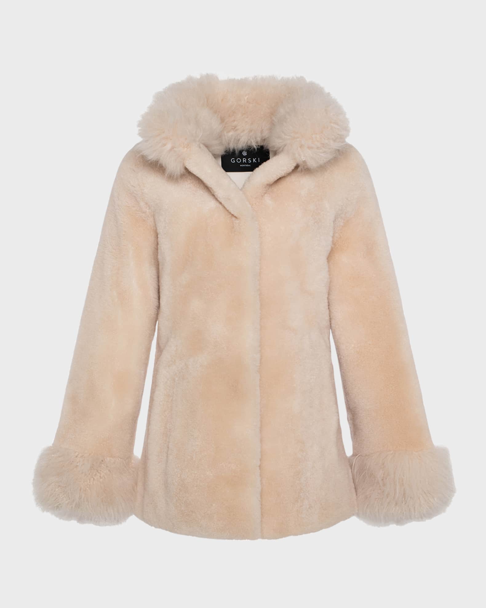 Gorski Sheared Cashmere Goat Fur Jacket With Long-Hair Cashmere Goat ...