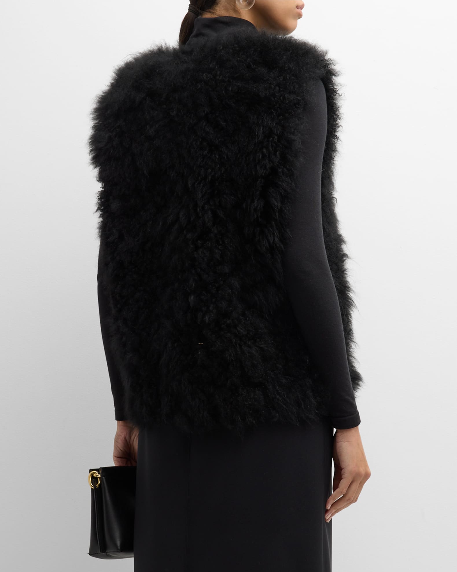 Gorski Cashmere Goat Fur Collarless Vest | Neiman Marcus