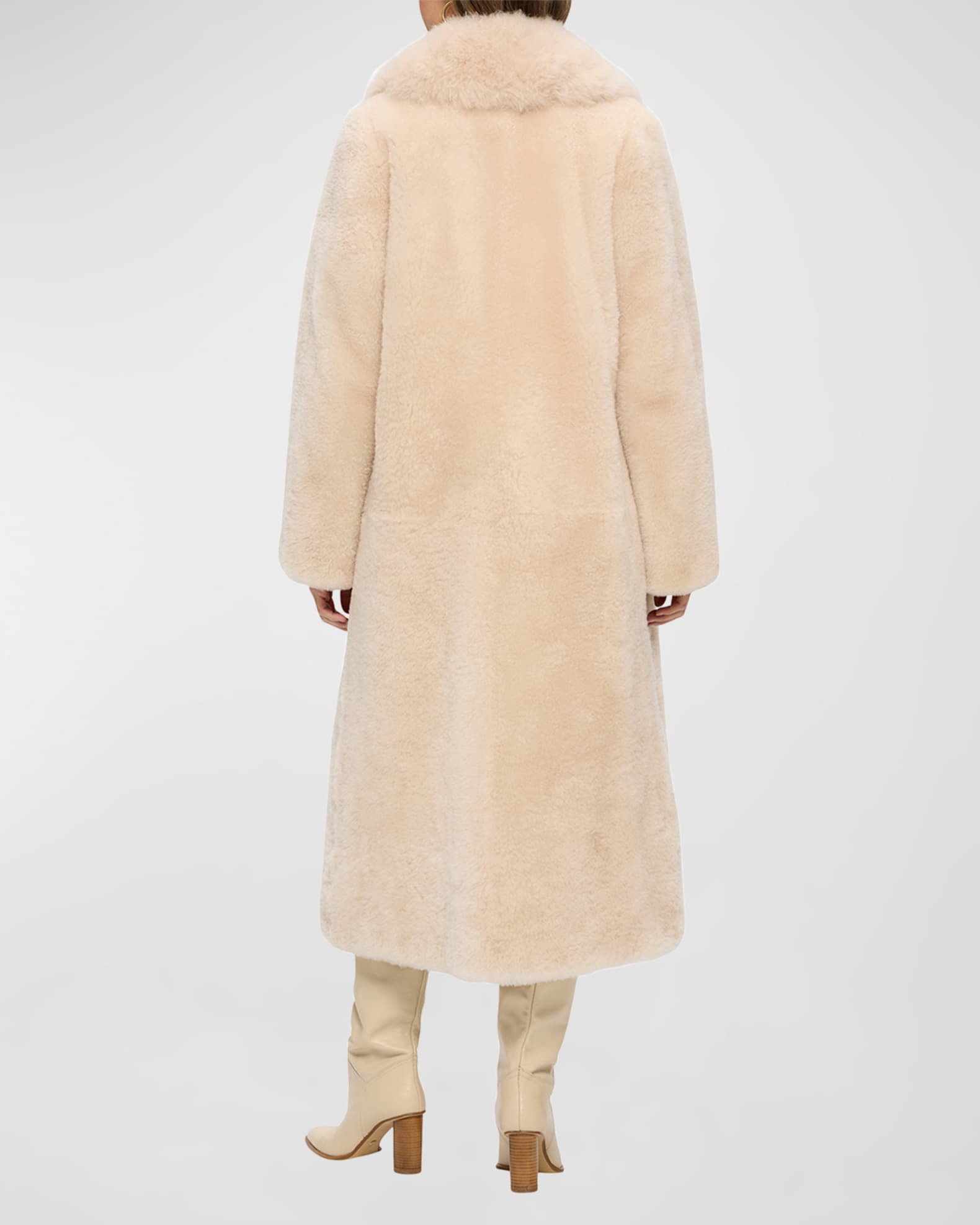 Gorski Sheared Cashmere Goat Fur Long Coat With Long-Hair Cashmere Goat ...