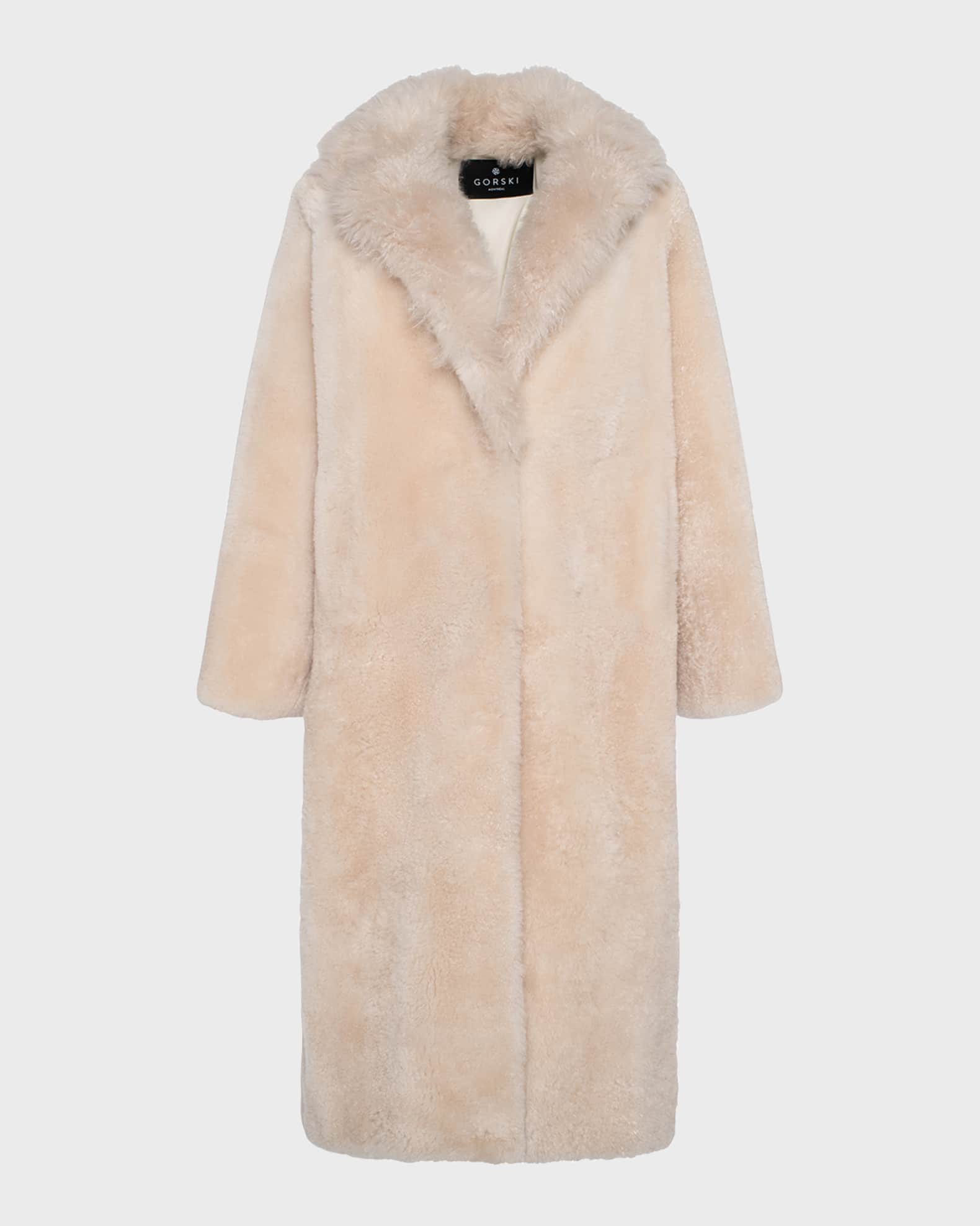 Gorski Sheared Cashmere Goat Fur Long Coat With Long-Hair Cashmere Goat ...