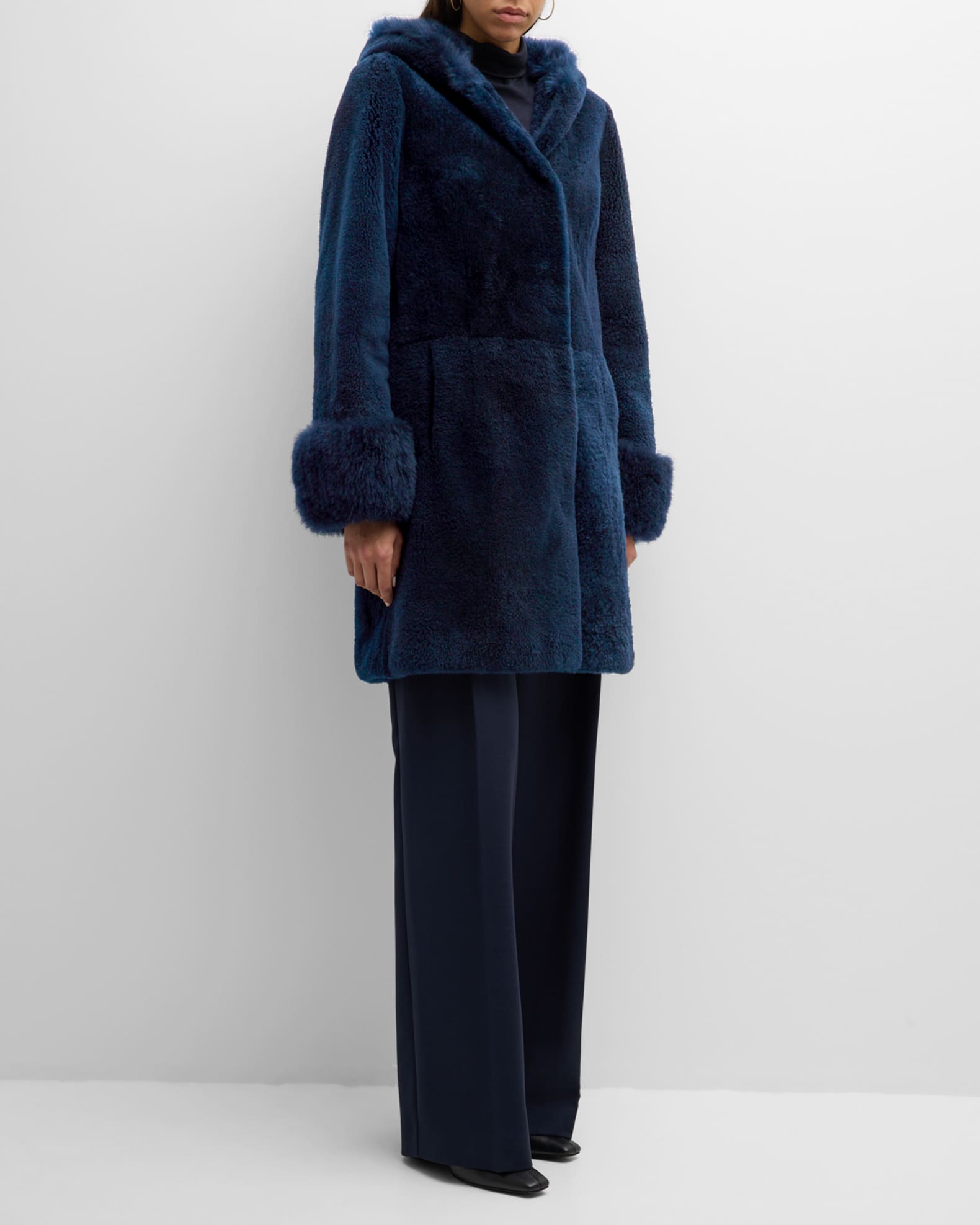 Gorski Sheared Cashmere Goat Fur Parka Jacket With Cashmere Goat Fur ...