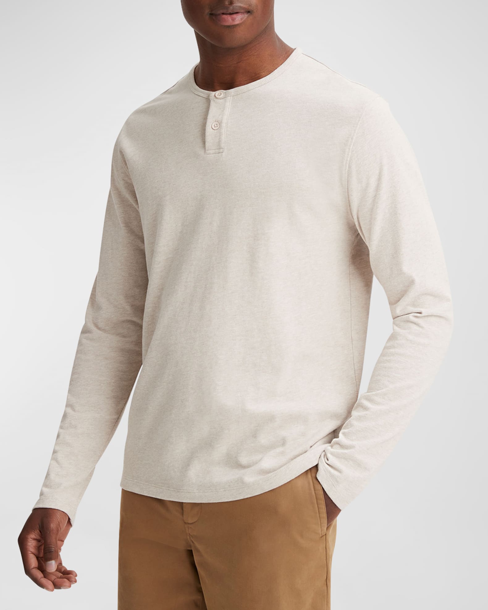 Vince Men's Sueded Jersey Henley Shirt | Neiman Marcus