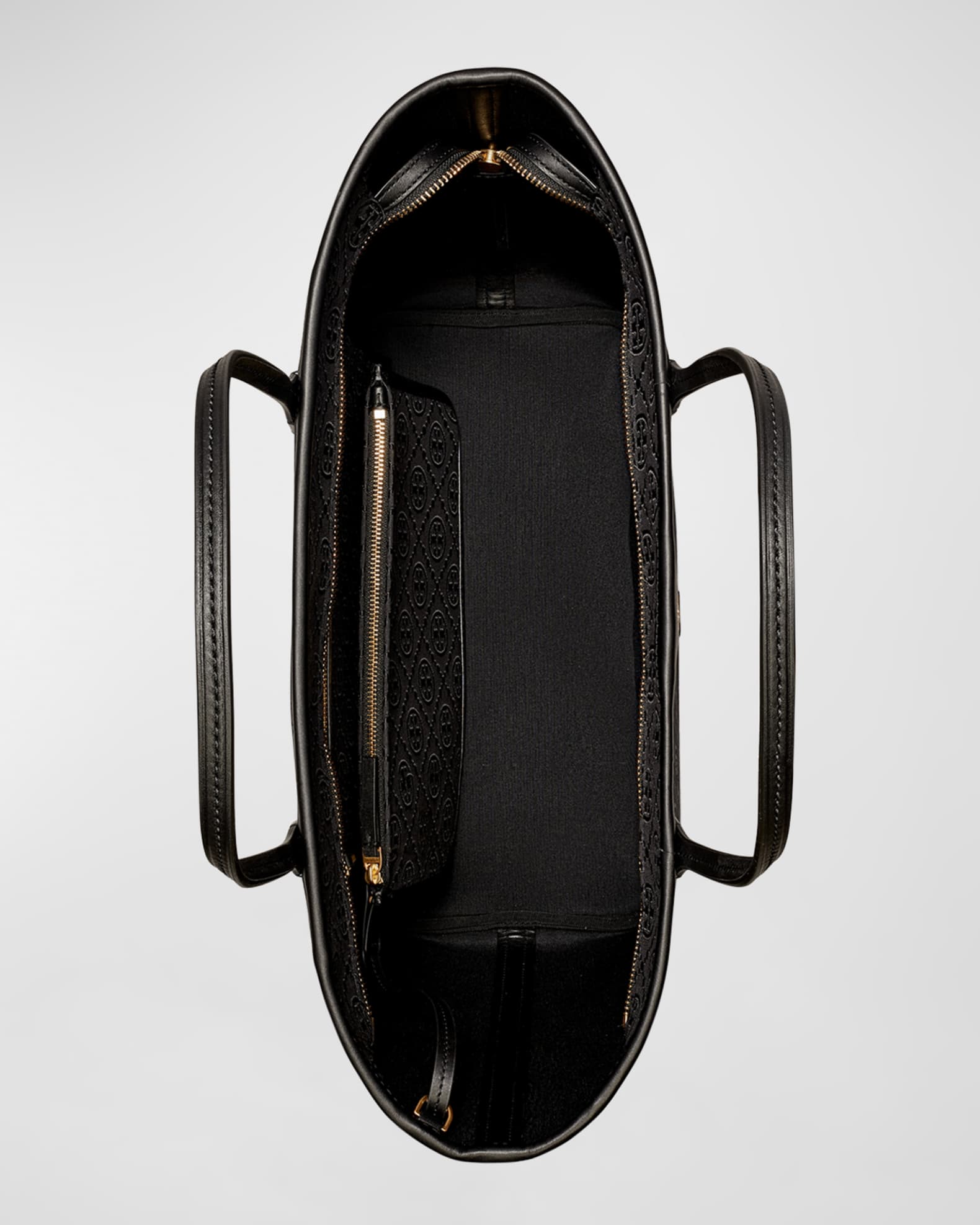 T Monogram Zip Canvas Tote Bag | Neiman Marcus