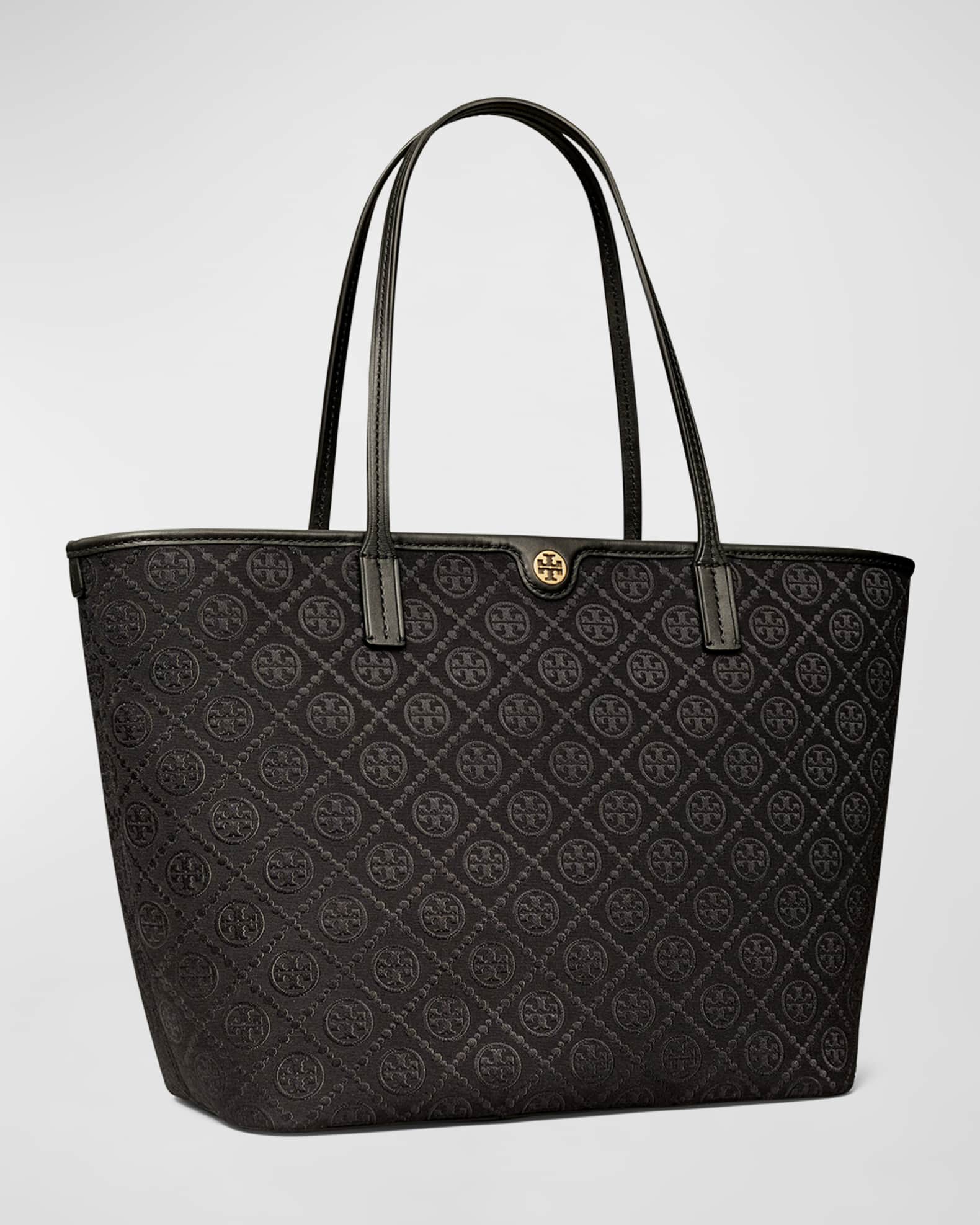 T Monogram Zip Canvas Tote Bag | Neiman Marcus