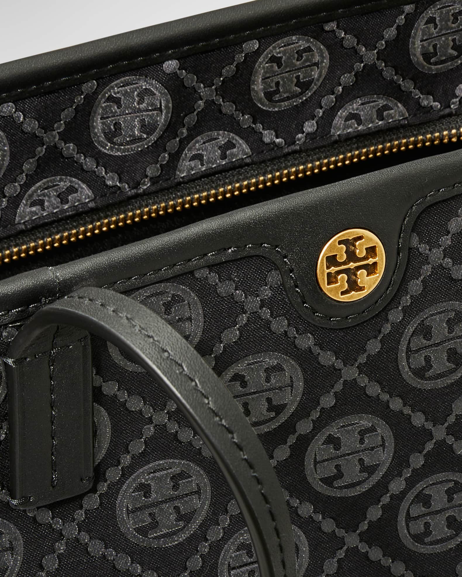 T Monogram Zip Canvas Tote Bag | Neiman Marcus