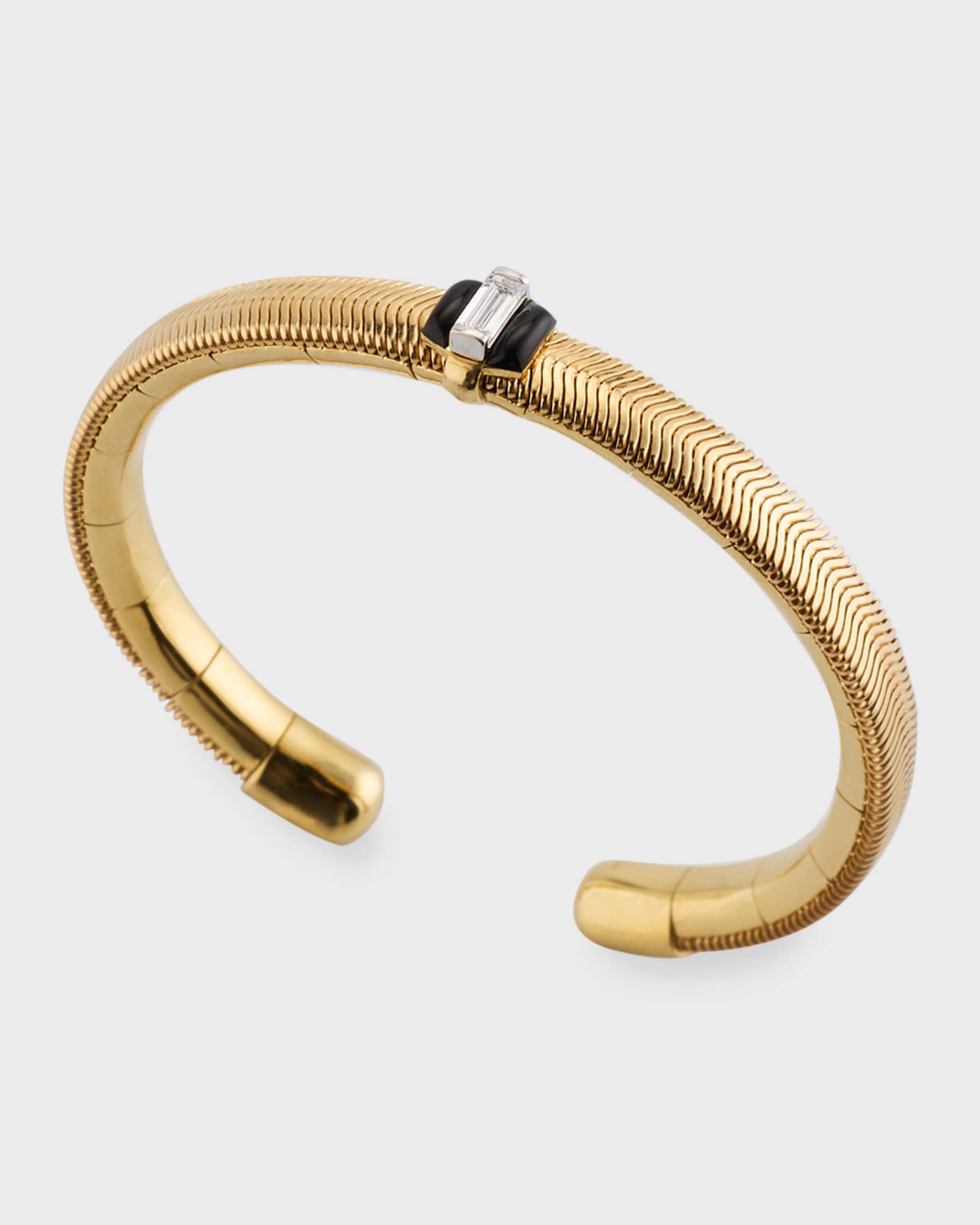 Nikos Koulis 18K Yellow Gold Feelings Bracelet with White Diamond ...