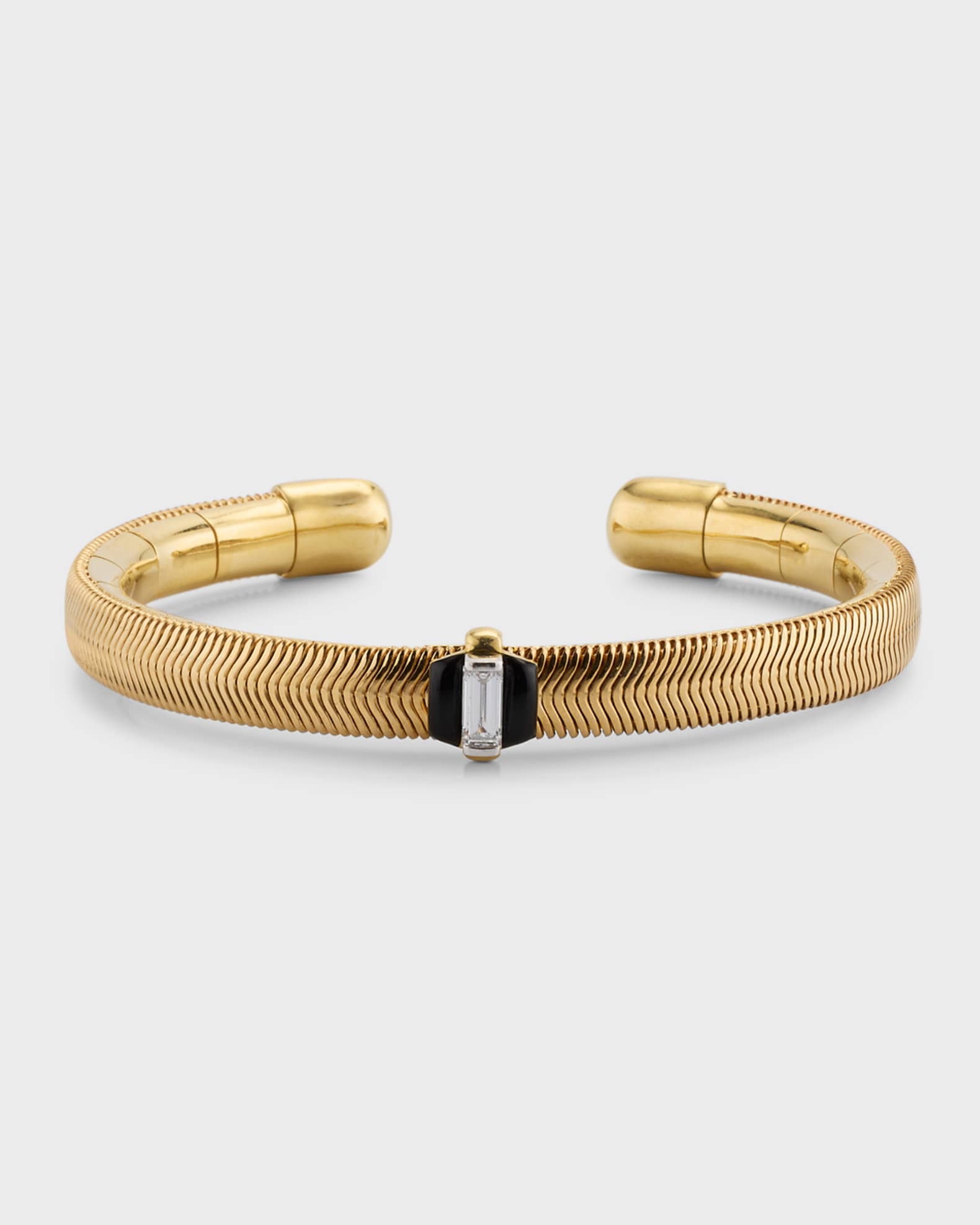Nikos Koulis 18K Yellow Gold Feelings Bracelet with White Diamond ...