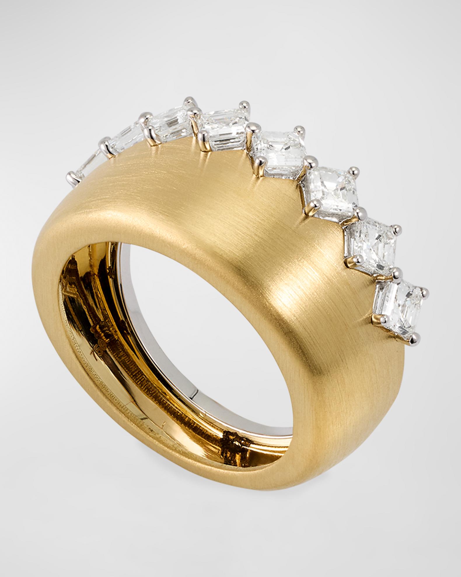 Nikos Koulis 18K Blackened Gold Asscher Diamond Me Ring | Neiman Marcus