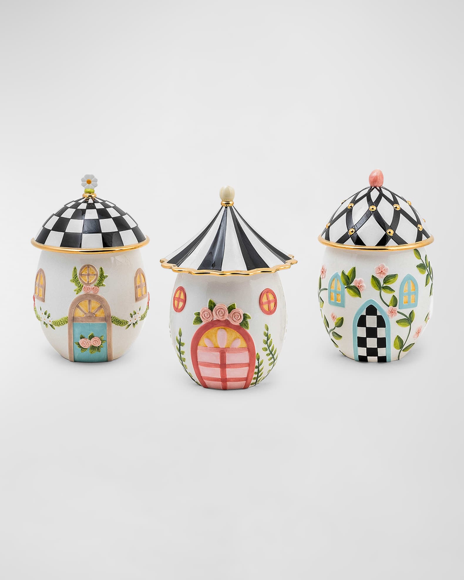 MacKenzie-Childs Spring Fling Canisters, Set of 3 | Neiman Marcus