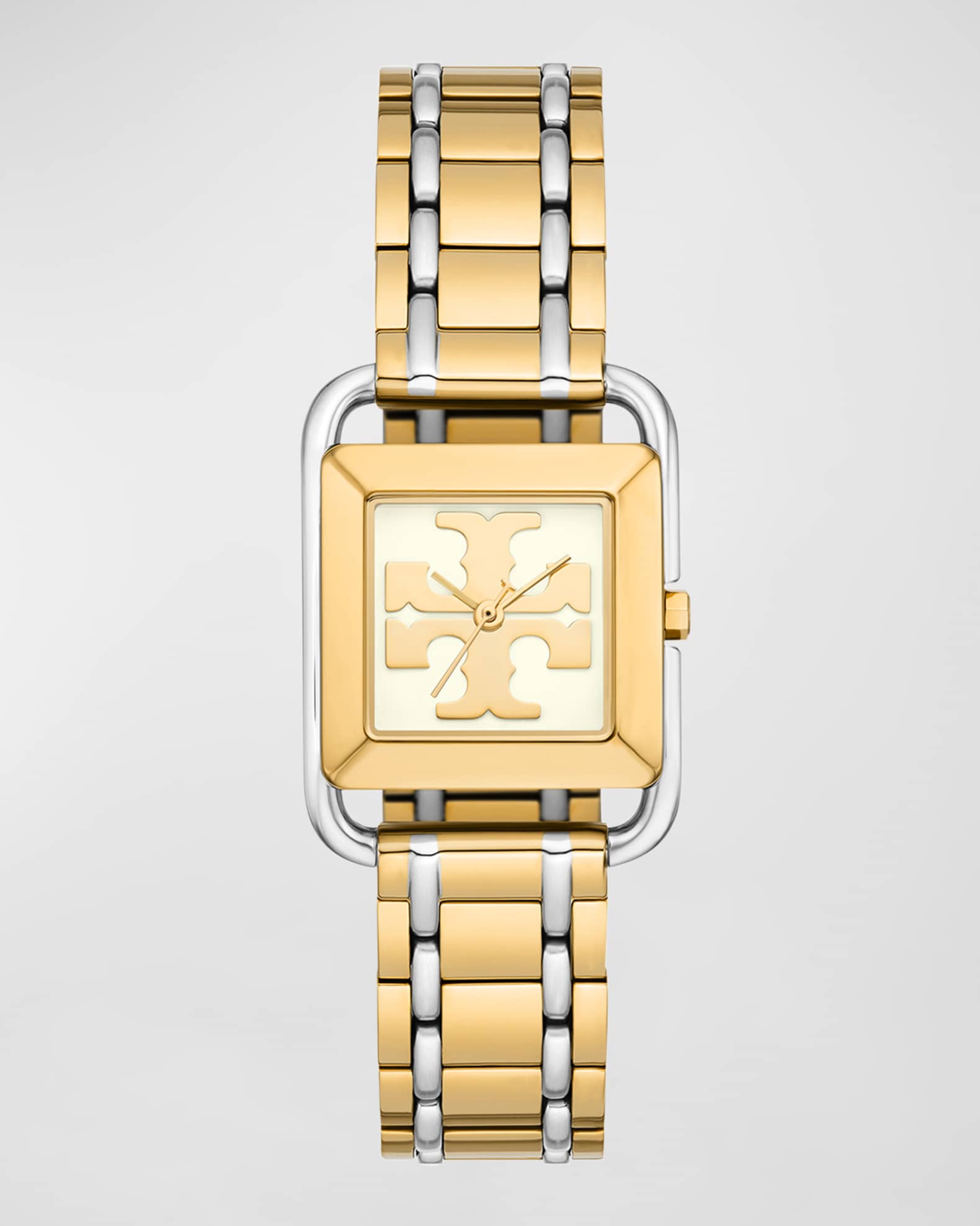 Tory Burch The Miller Two-Tone Stainless Steel Square Bracelet Watch ...