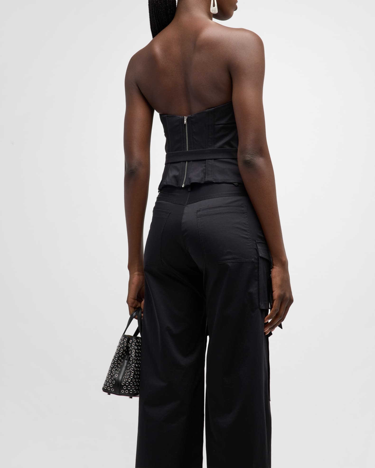 Iro Adim Belted Satin Bustier Top | Neiman Marcus