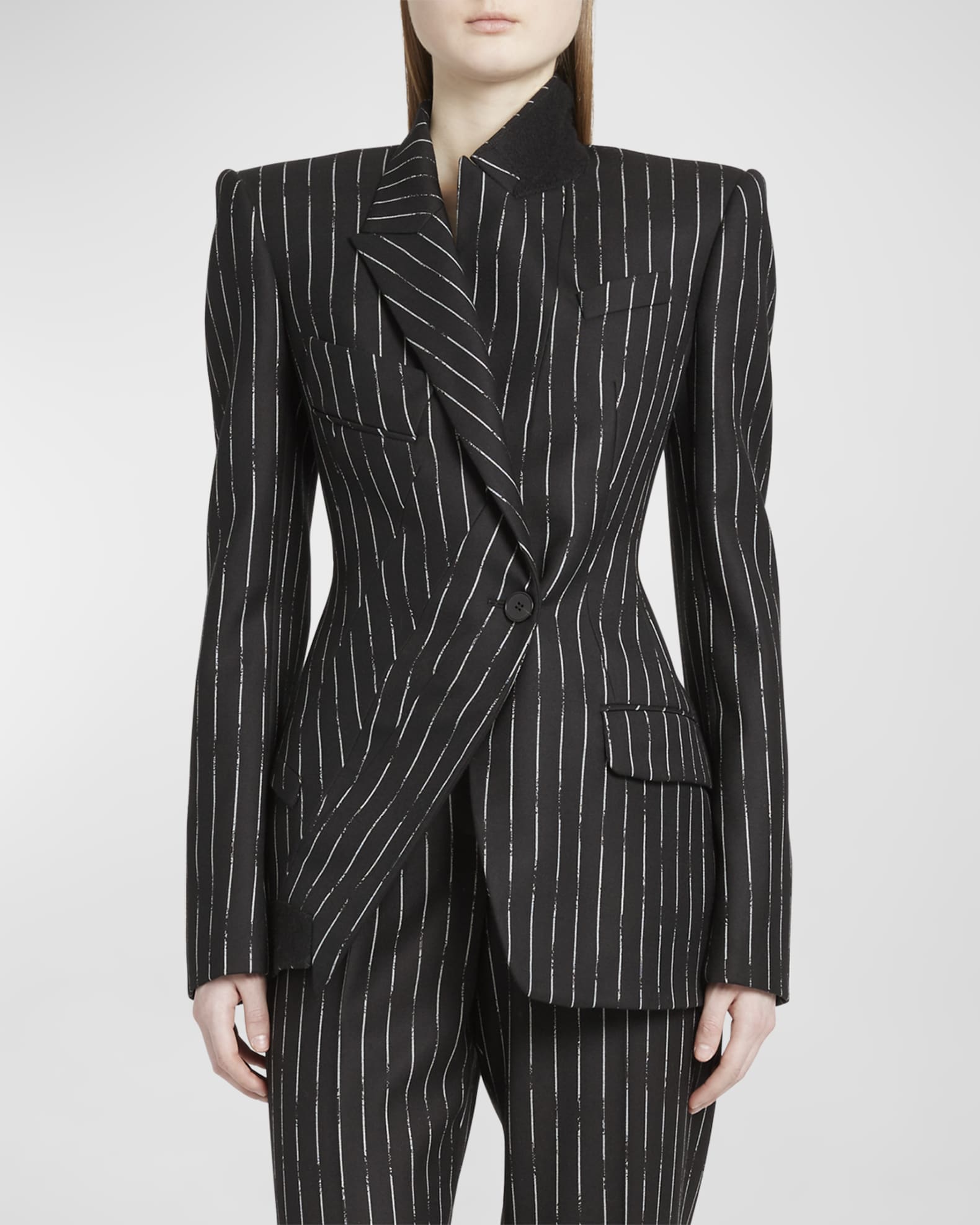 Striped Asymmetric Suit | Neiman Marcus
