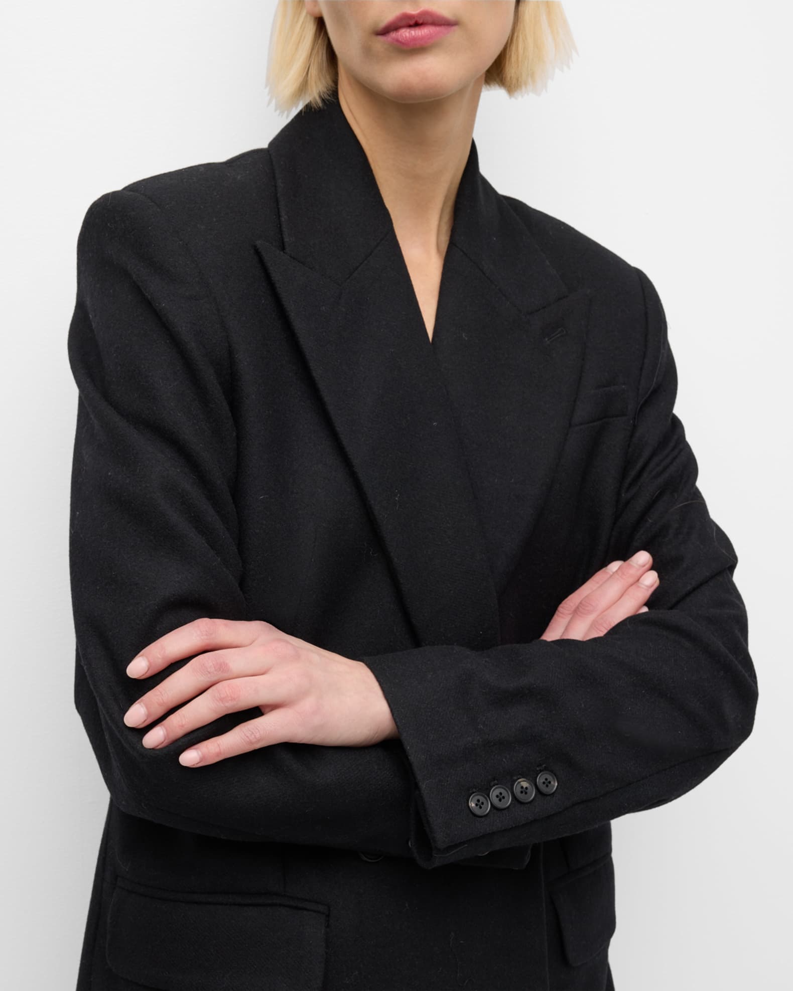 INTERIOR The Ren Oversize Wool Suit Jacket | Neiman Marcus