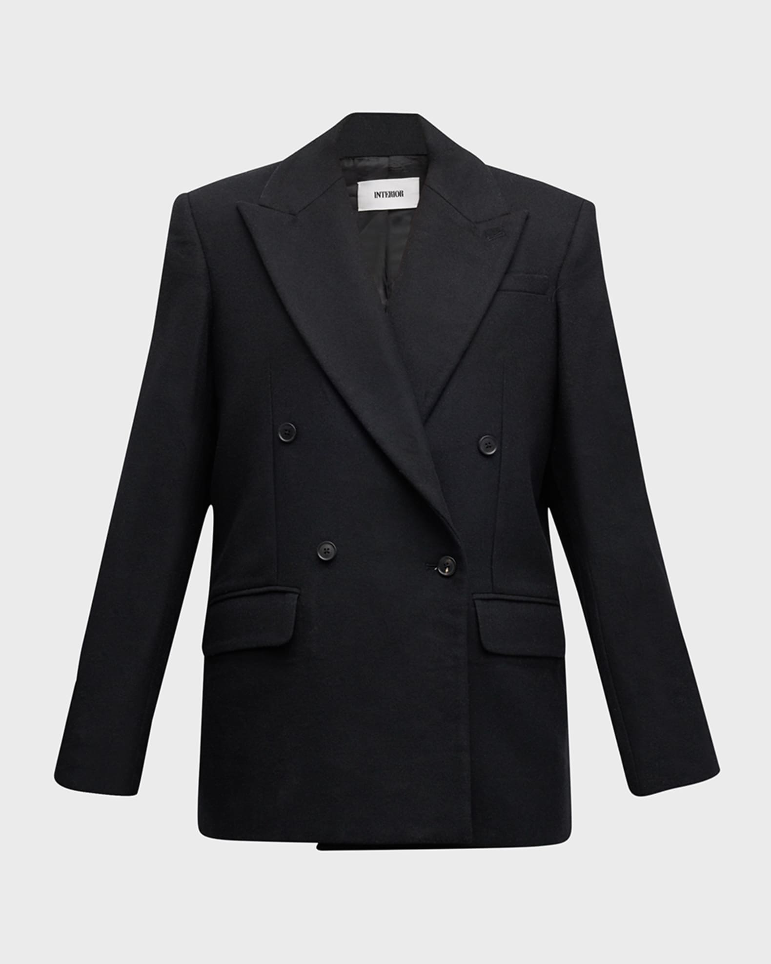 INTERIOR The Ren Oversize Wool Suit Jacket | Neiman Marcus