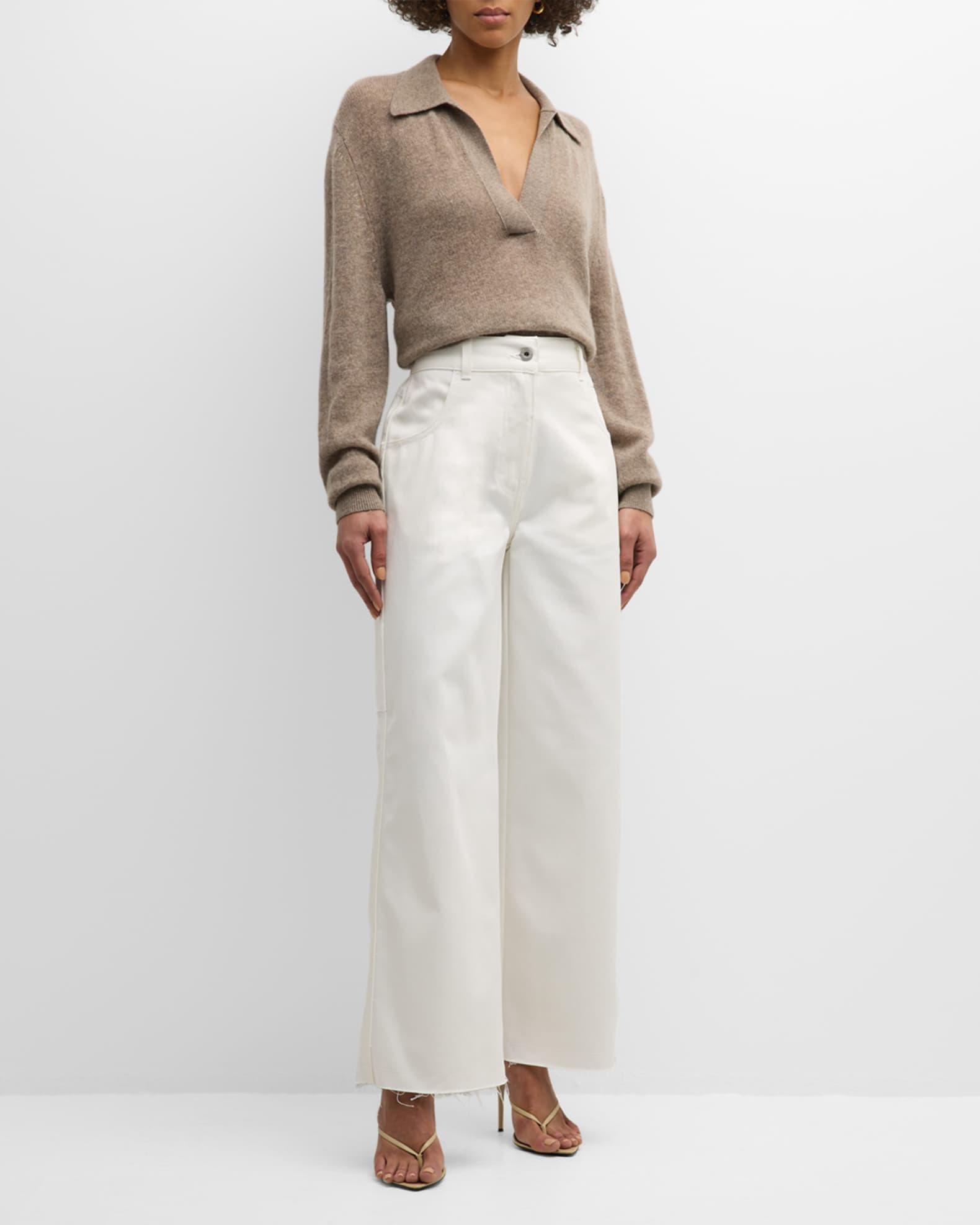 INTERIOR Clarice Wide-Leg Crop Cargo Pants | Neiman Marcus