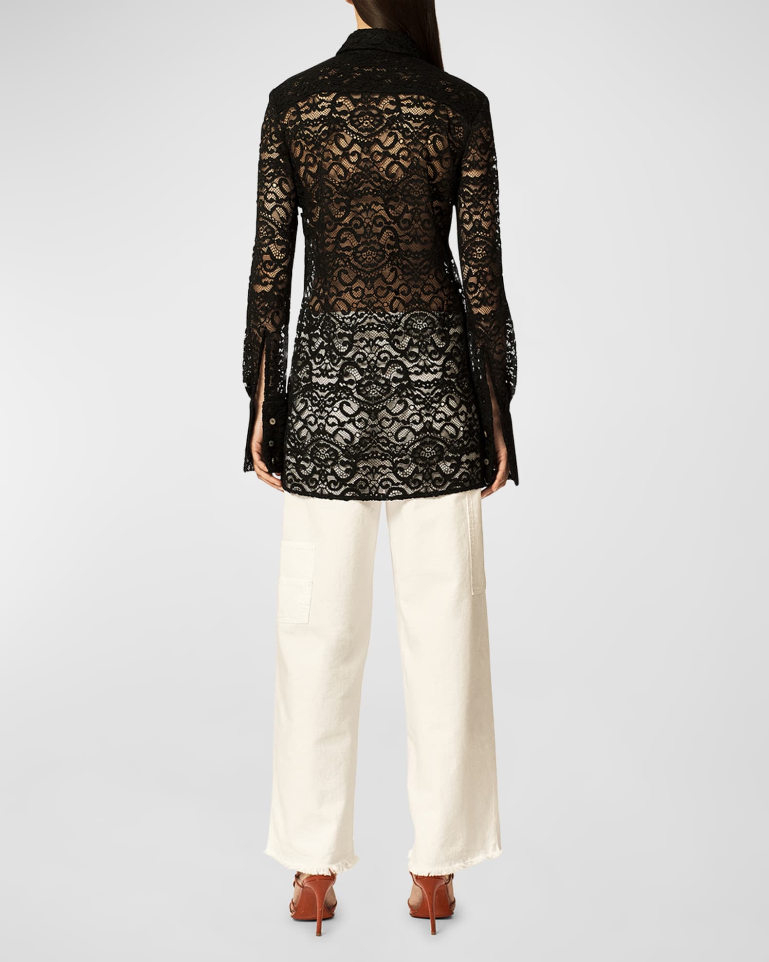 INTERIOR Emma Lace Collared Top | Neiman Marcus