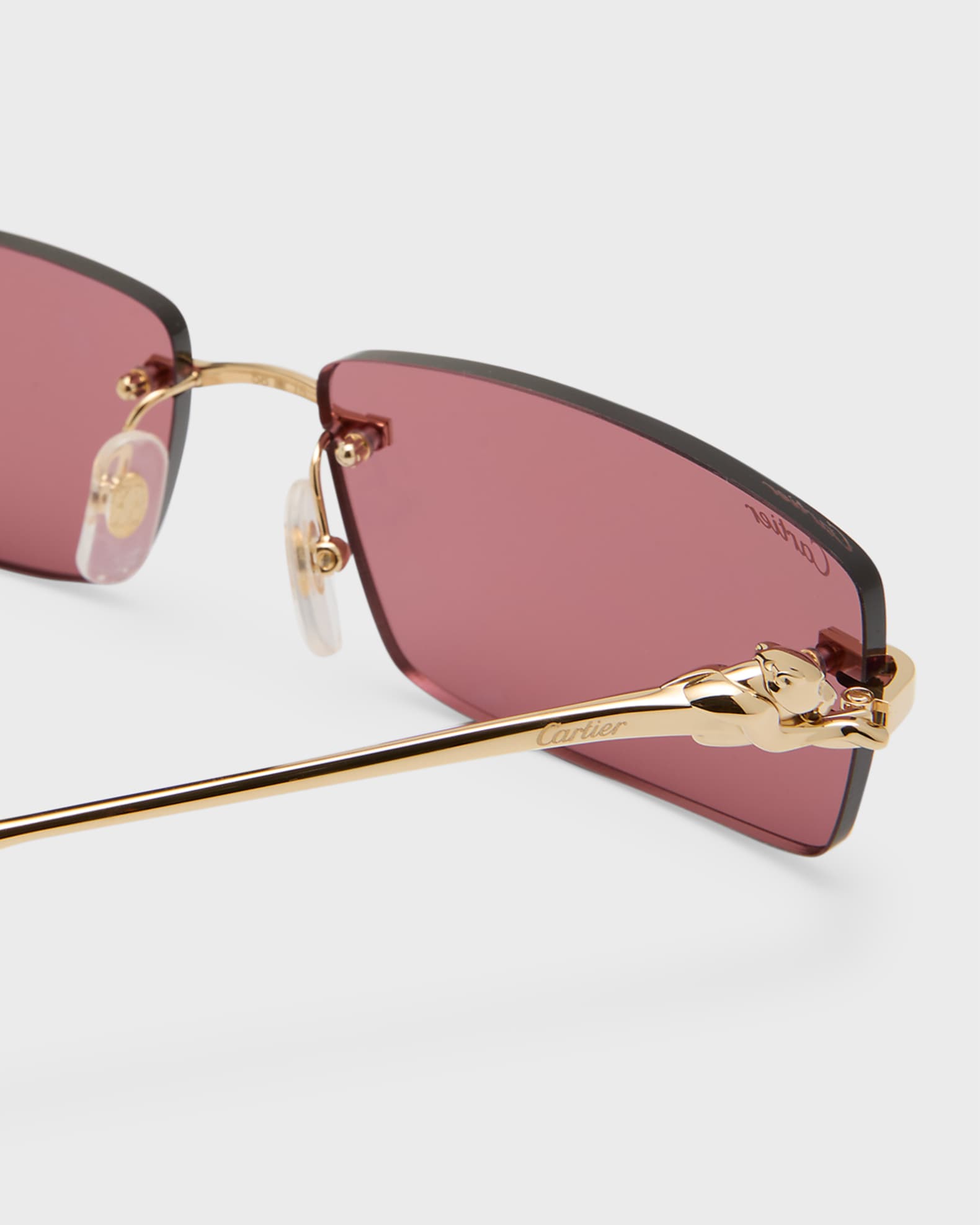 Cartier Men's Rimless Metal Rectangle Sunglasses | Neiman Marcus