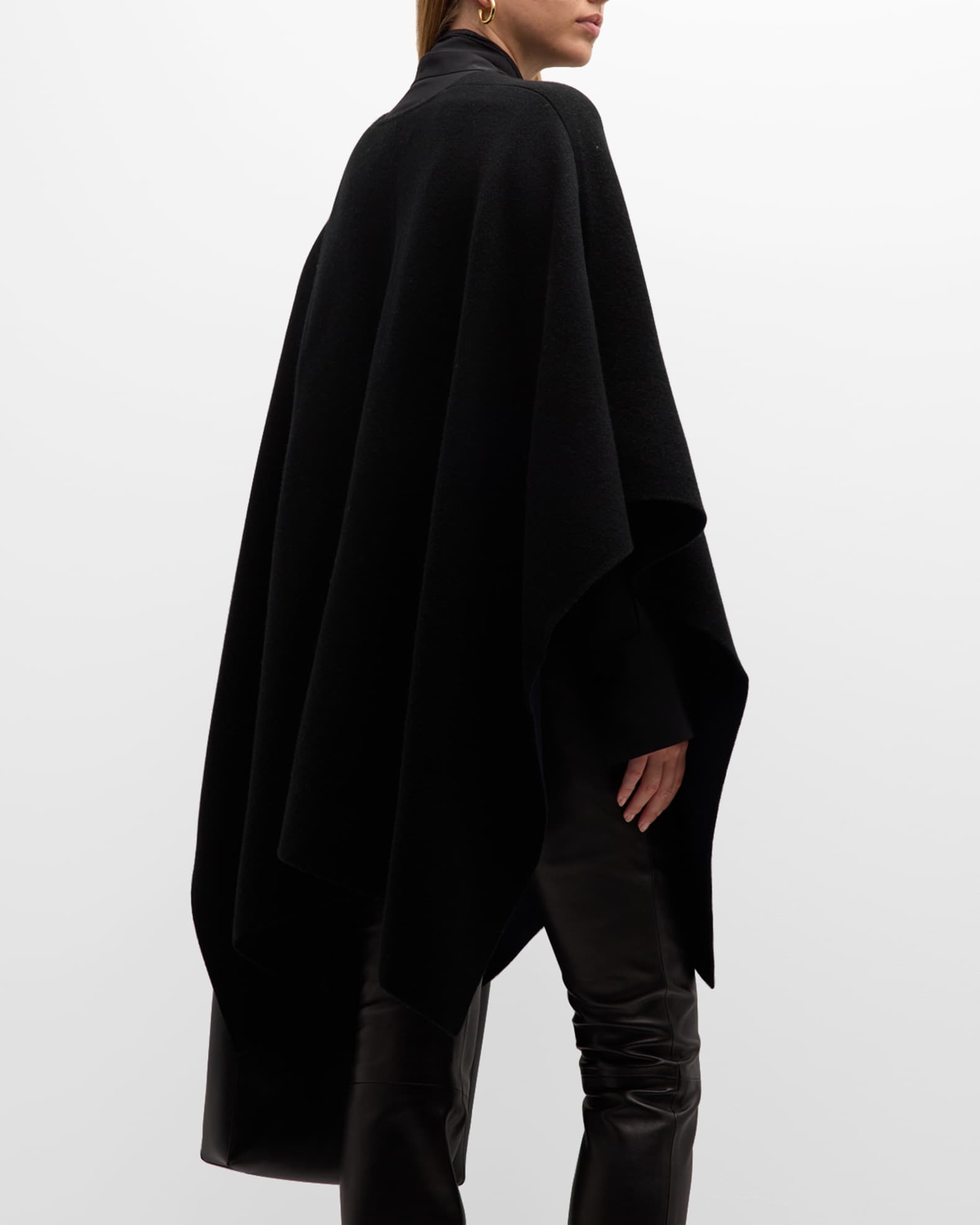 Vince Double-Faced Knit Wool & Cashmere Cape | Neiman Marcus