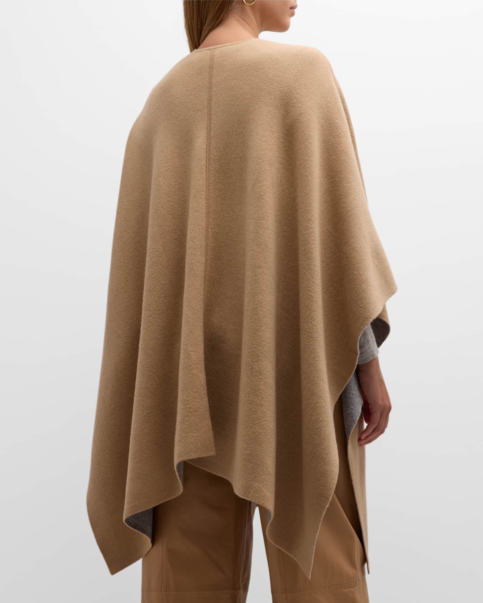 Vince Double-Faced Knit Wool & Cashmere Cape | Neiman Marcus
