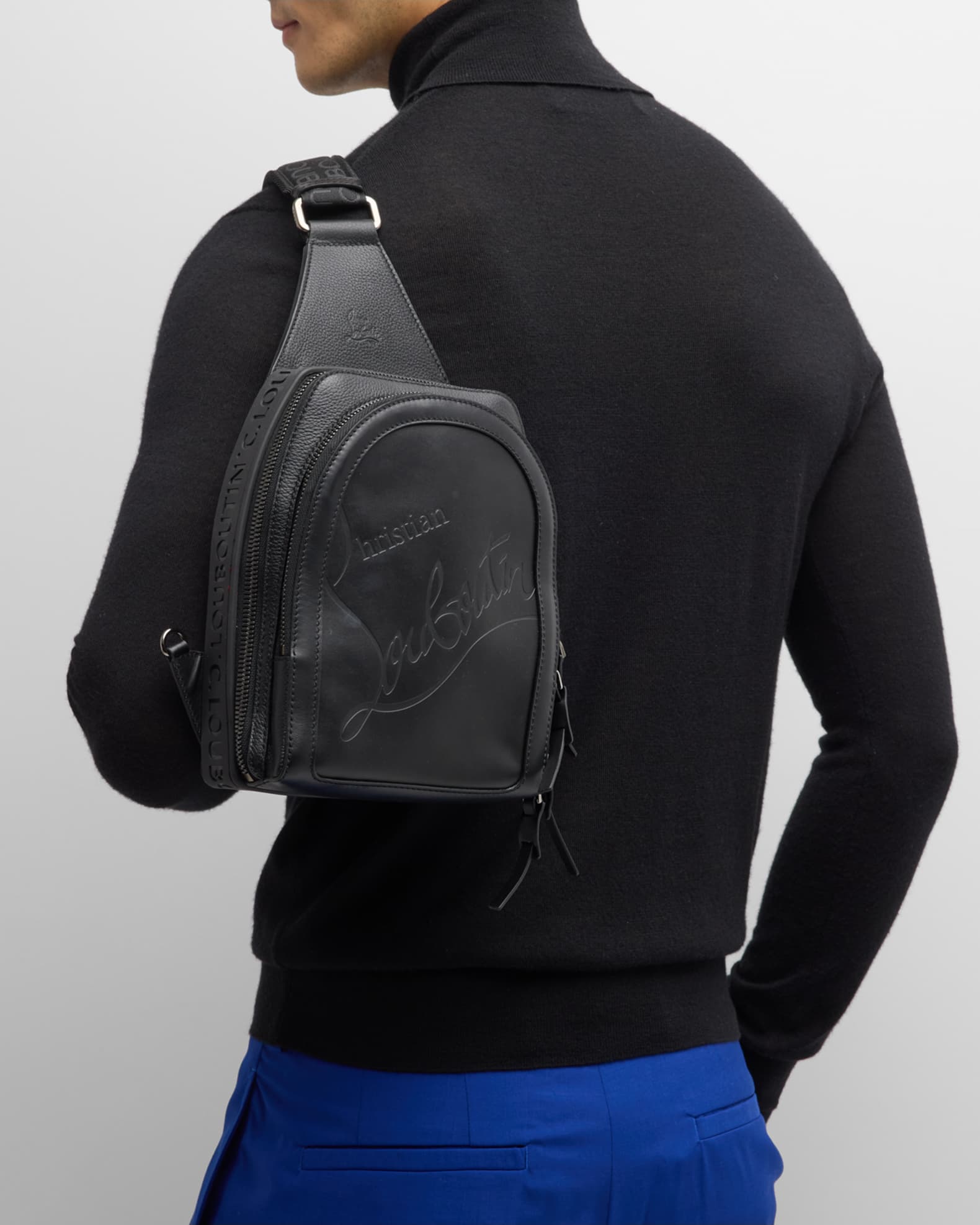 Christian Louboutin Men's Loubifunk Leather Sling Crossbody Bag ...