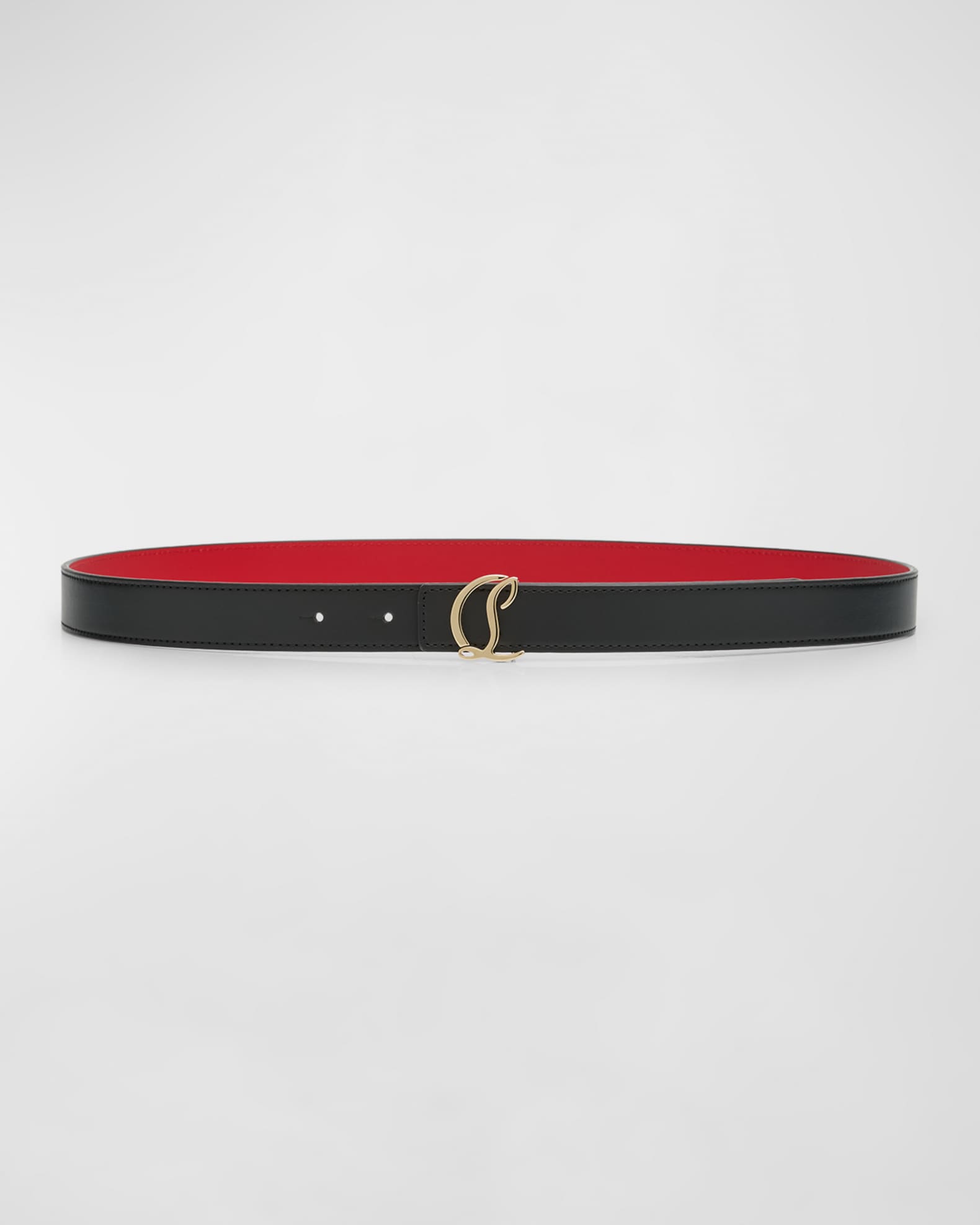 Christian Louboutin CL Logo Leather Belt | Neiman Marcus