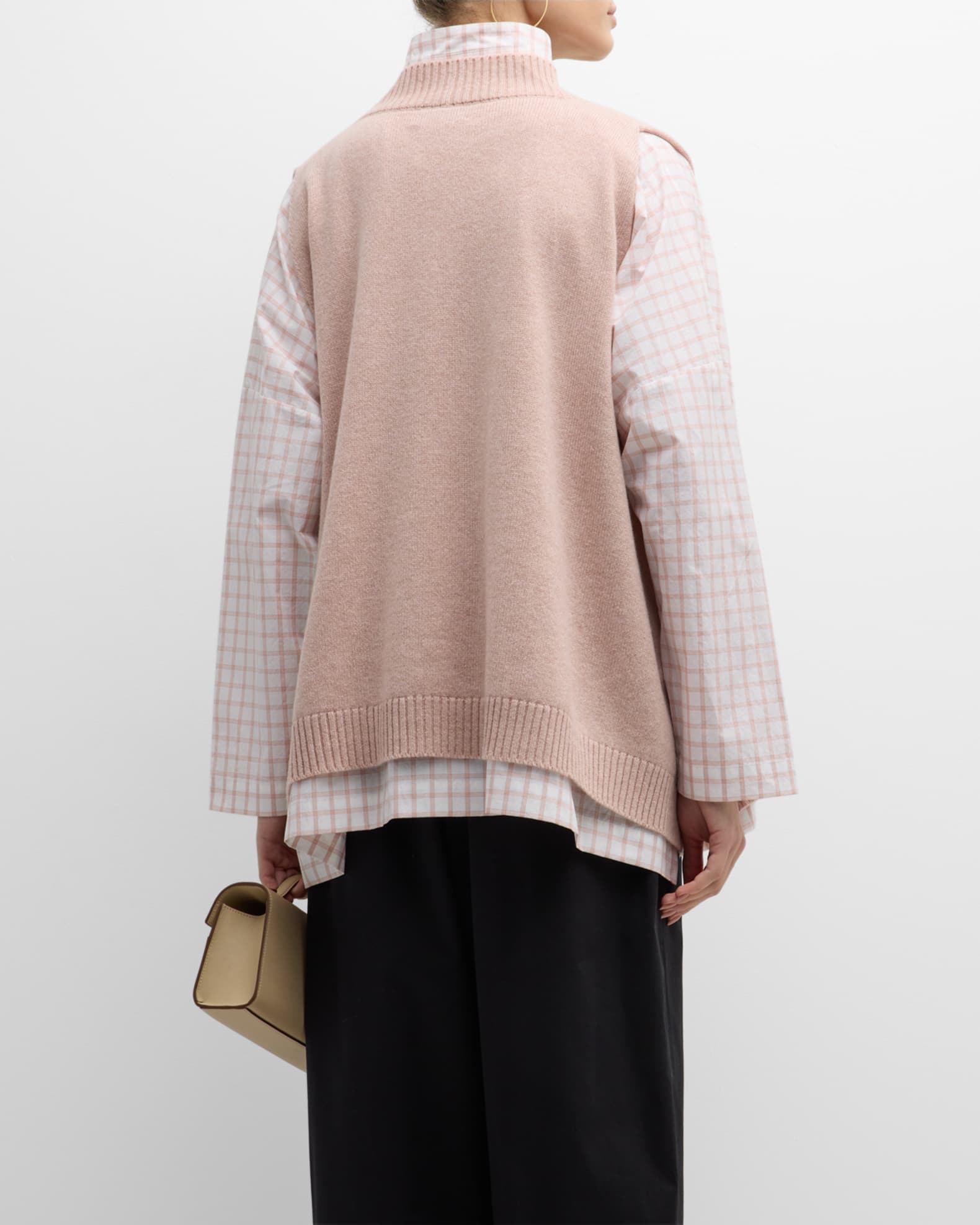 Eskandar A-line Sleeveless Deep V-Neck Sweater Vest (Mid Plus Length) | Neiman Marcus