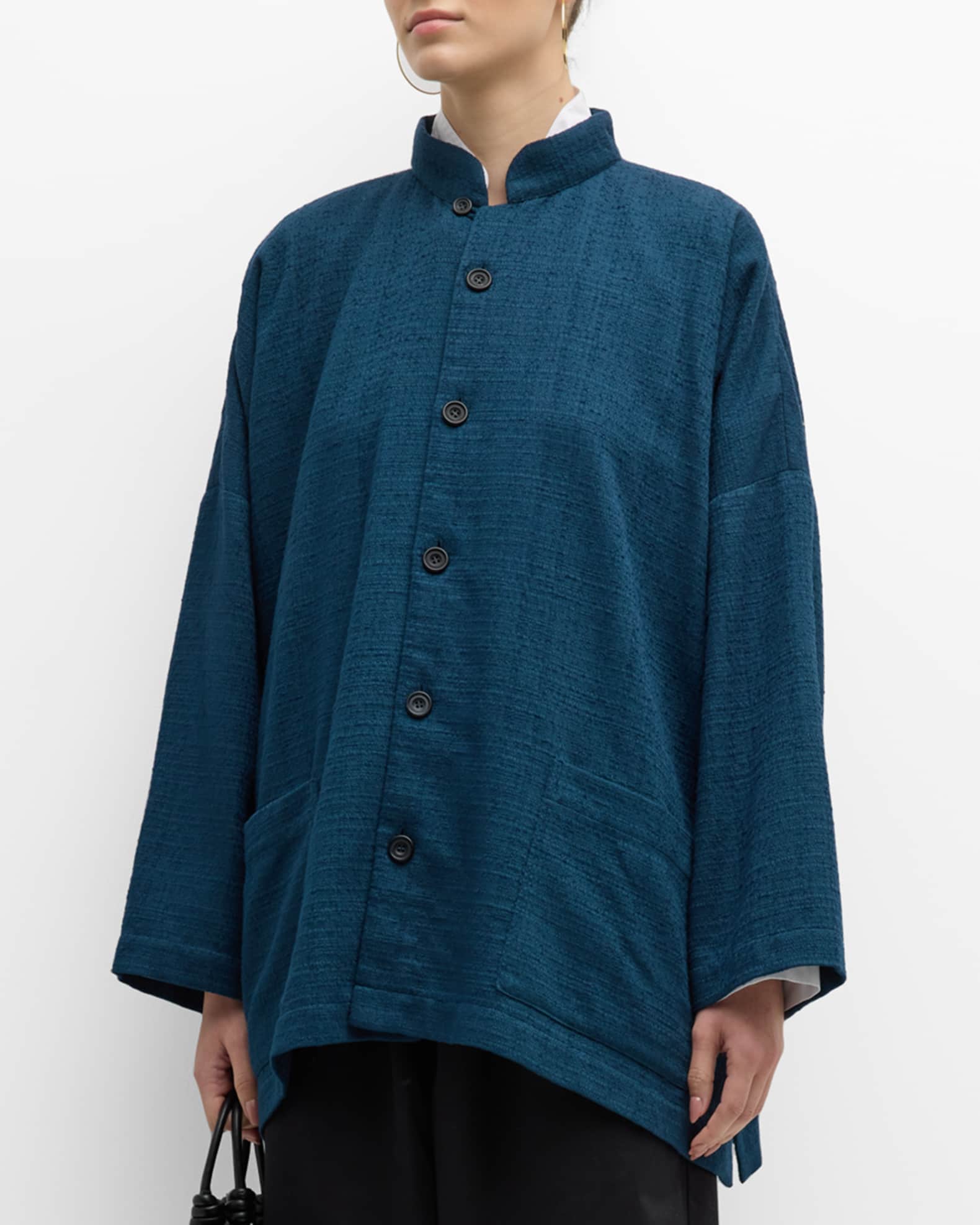 Eskandar Wide Mandarin Jacket (Long Length) | Neiman Marcus