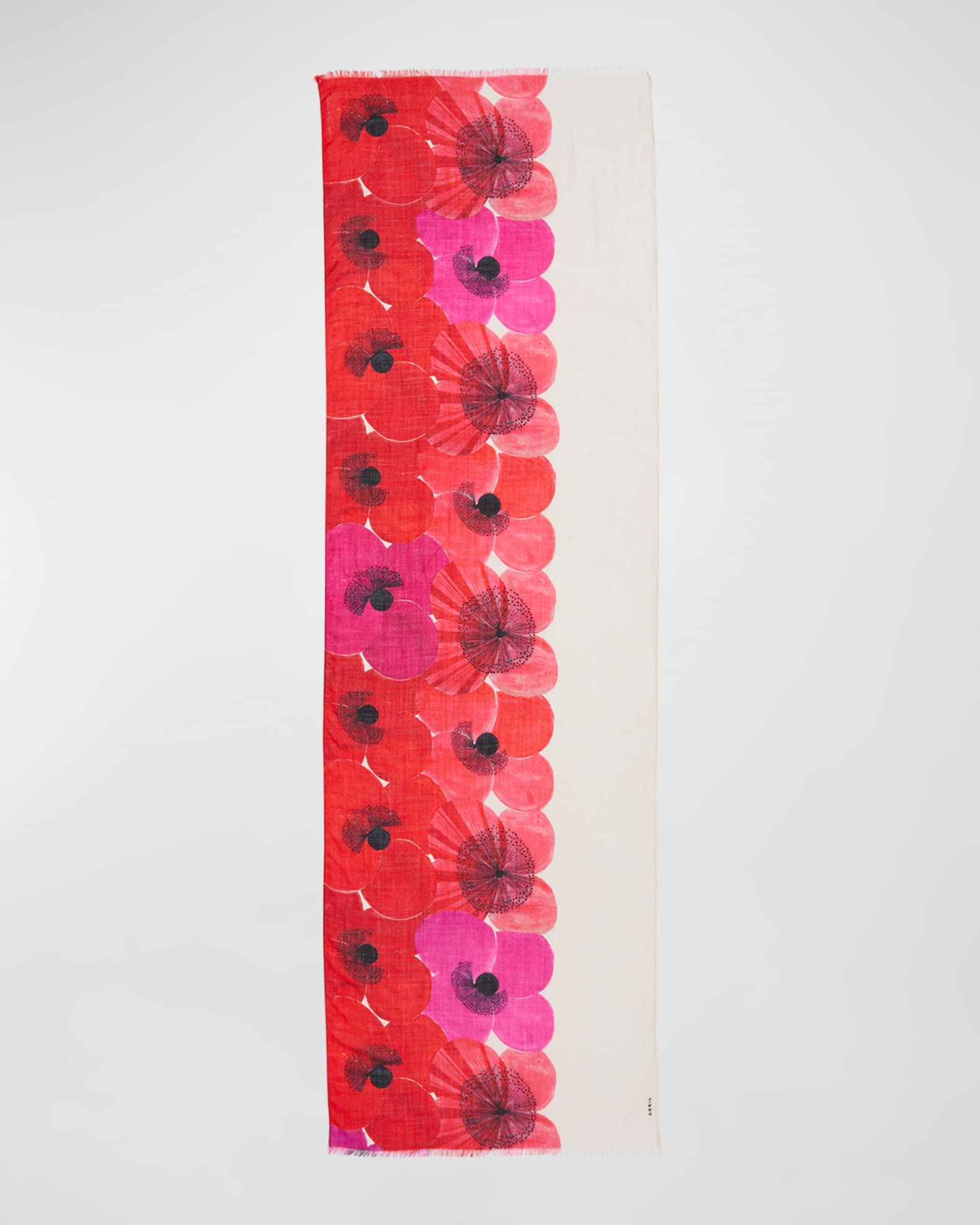 Akris Cashmere and Silk Poppies Print Scarf | Neiman Marcus