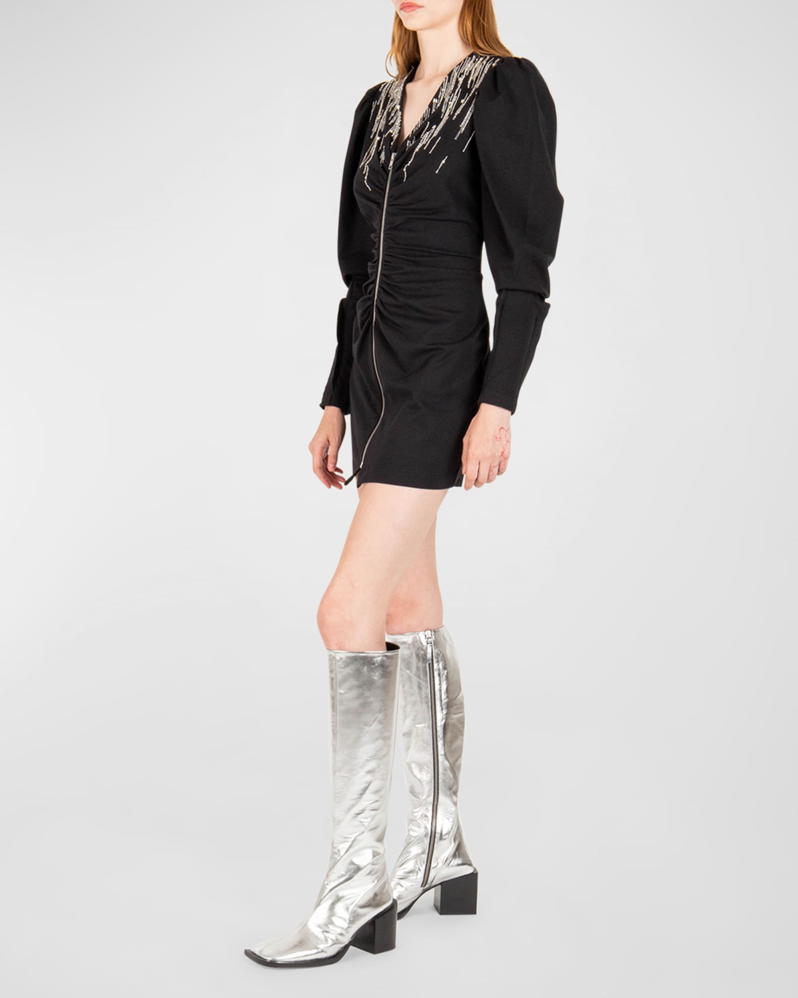 Secret Mission Nancy Embellished French Terry Mini Dress | Neiman Marcus