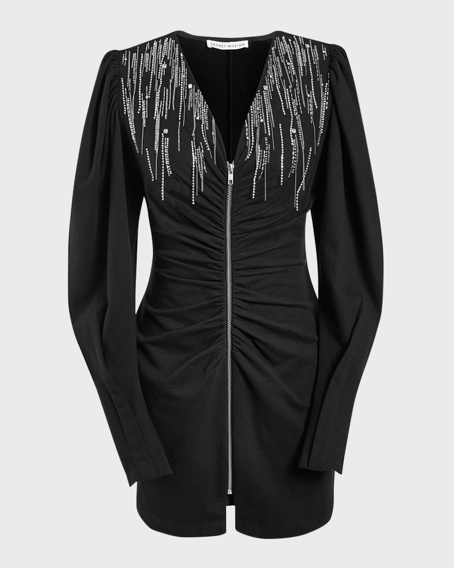 Secret Mission Nancy Embellished French Terry Mini Dress | Neiman Marcus