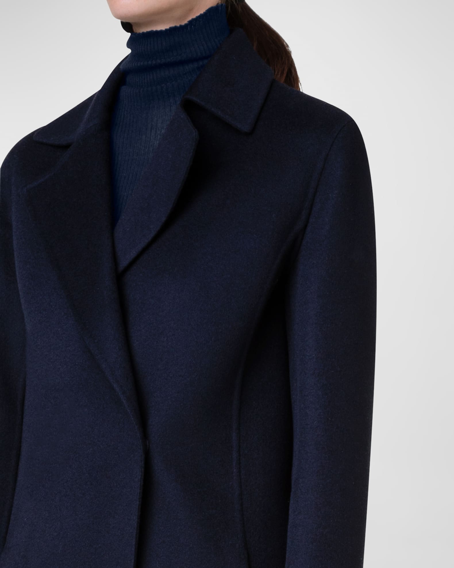 Akris Bera Brushed Cashmere Doble-Breasted Coat | Neiman Marcus