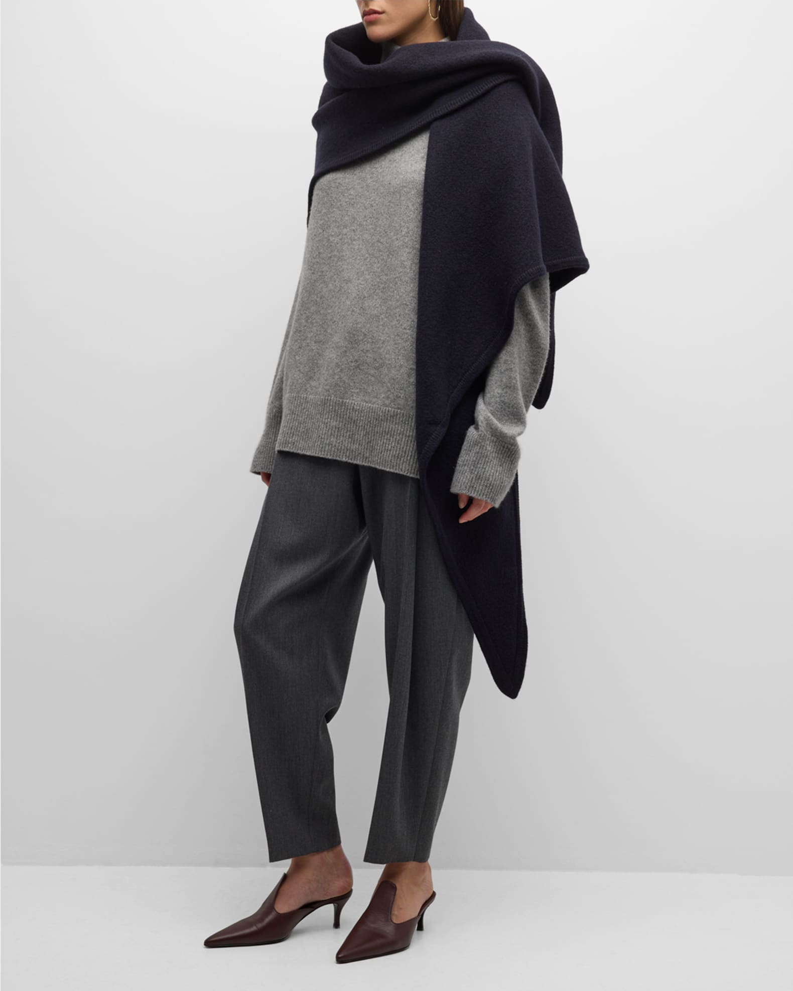 Toteme Maxi Wool Triangle Scarf | Neiman Marcus