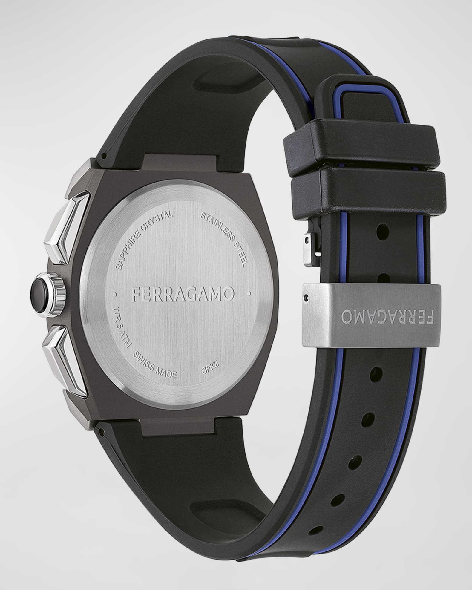 Ferragamo Men's 43mm Supreme Chrono Watch with Polyurethane Strap ...