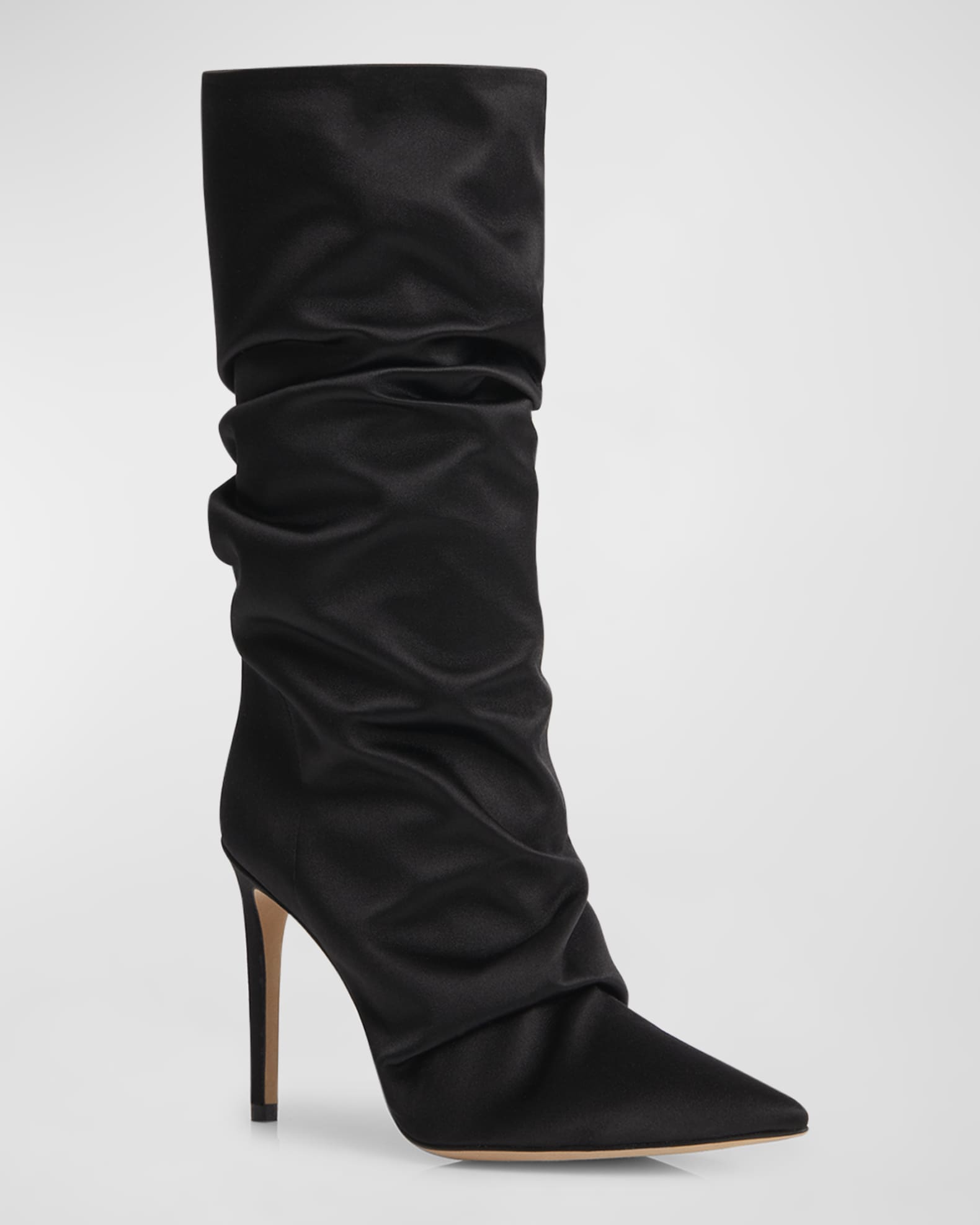 Prota Fiori Poppy Slouchy Silk Stiletto Booties | Neiman Marcus