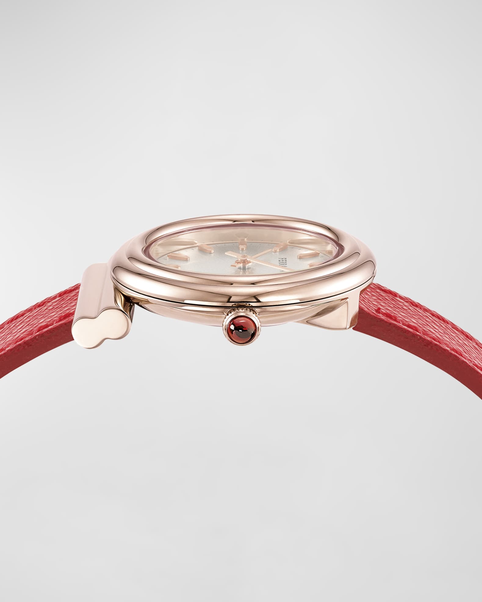 Ferragamo 28mm Gancini Watch with Leather Strap, Rose Gold | Neiman Marcus