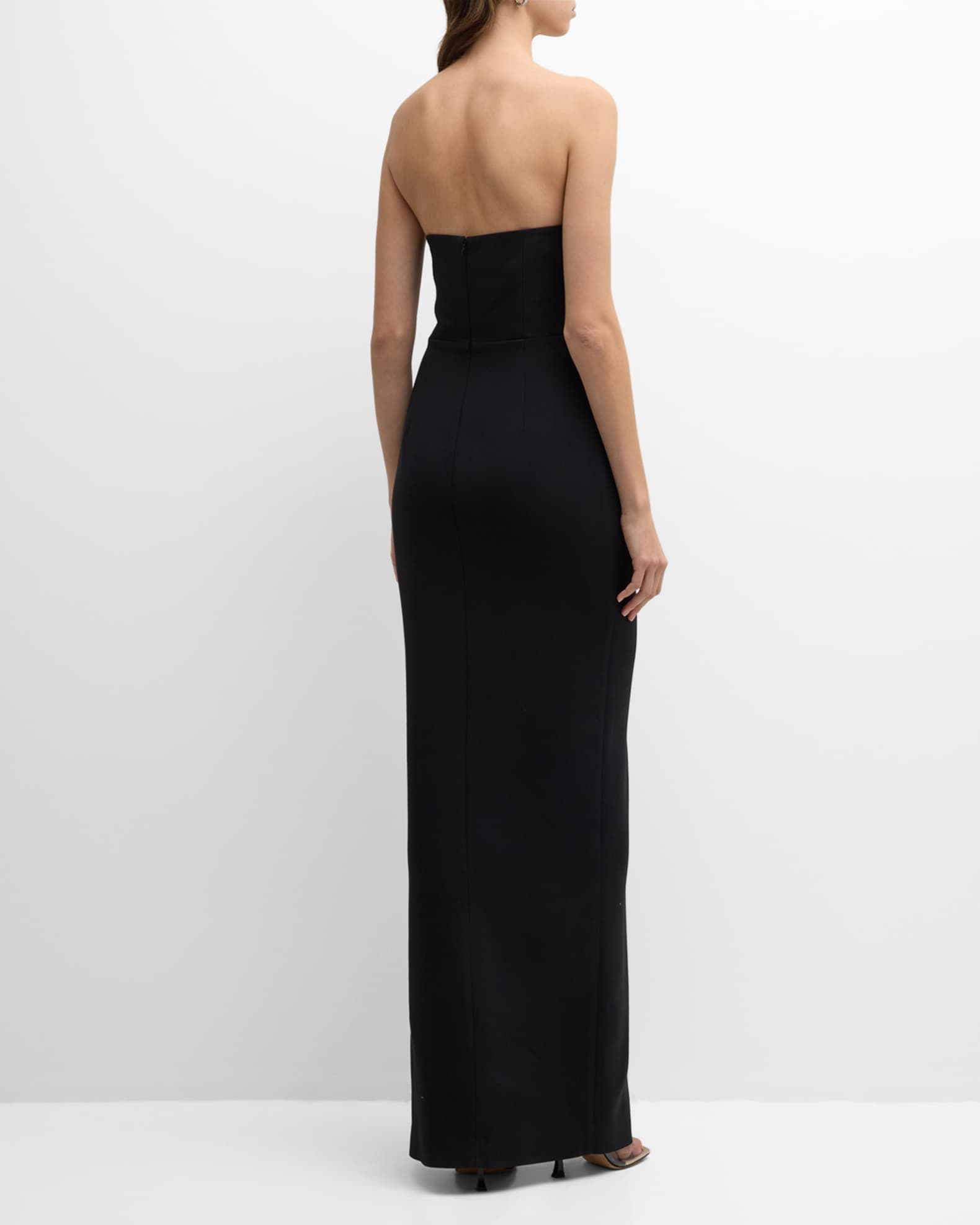Roland Mouret Embellished Structural Strapless Slit-Hem Maxi Dress ...